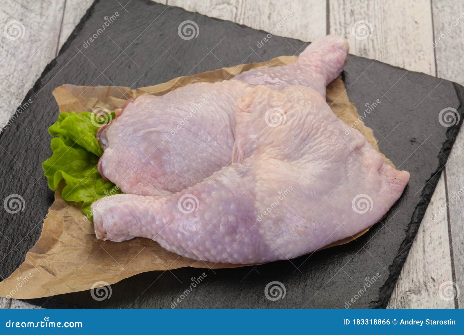 Raw chicken leg stock photo. Image of skin, closeup - 183318866