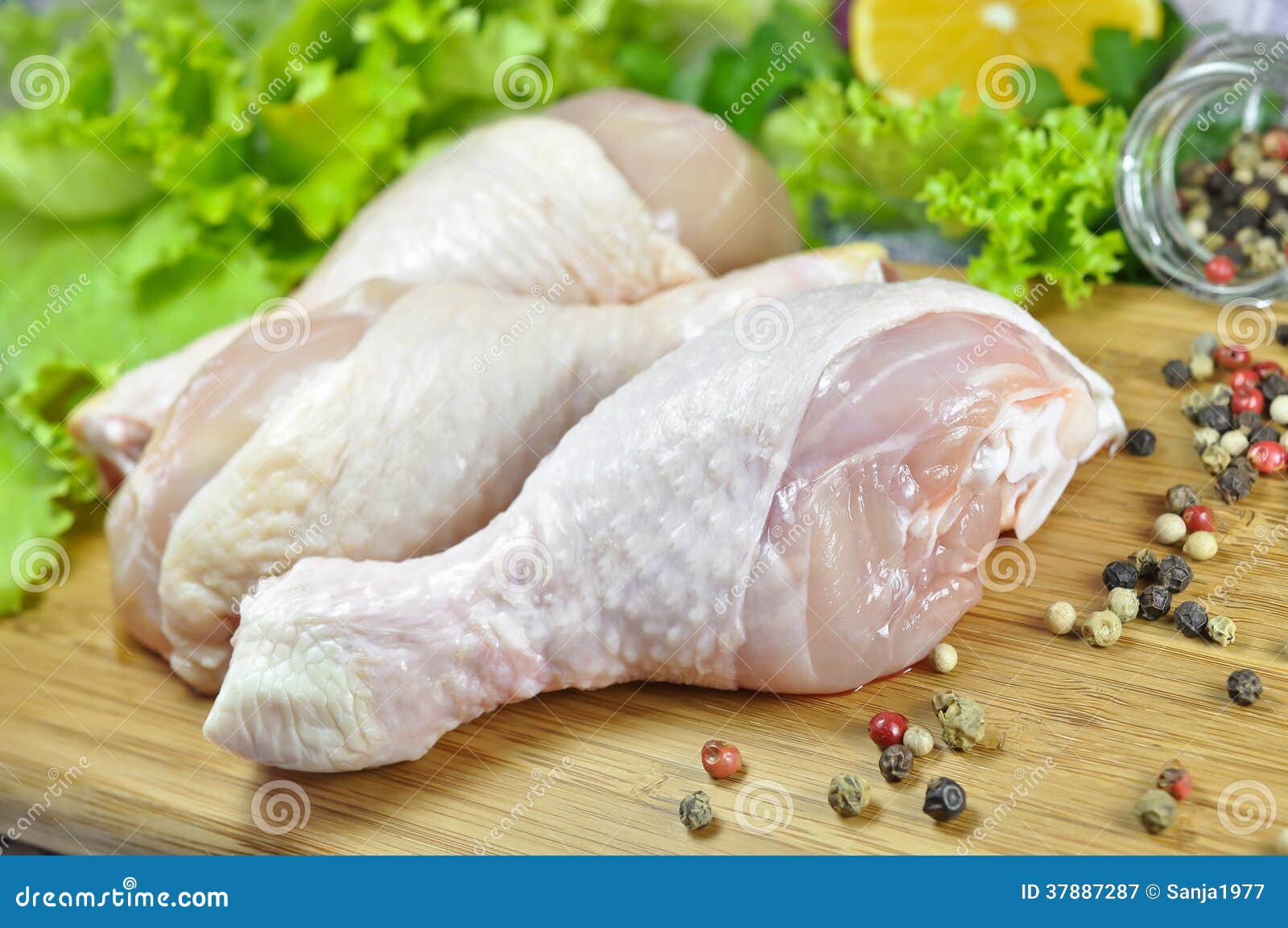 Raw chicken legs stock image. Image of green, barbecue - 37887287