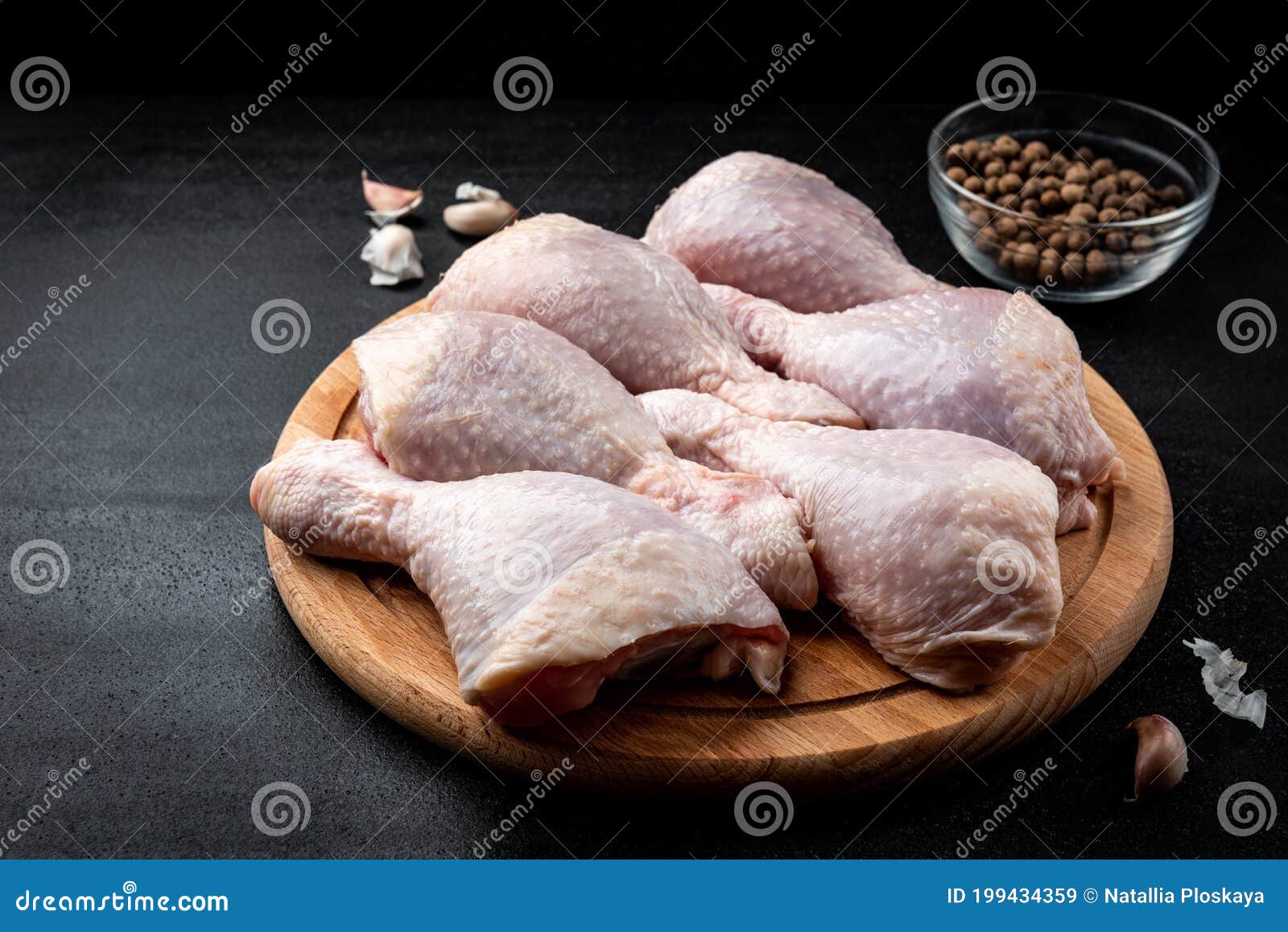 Raw Chicken Legs on Black Background Stock Image - Image of fowl, legs ...