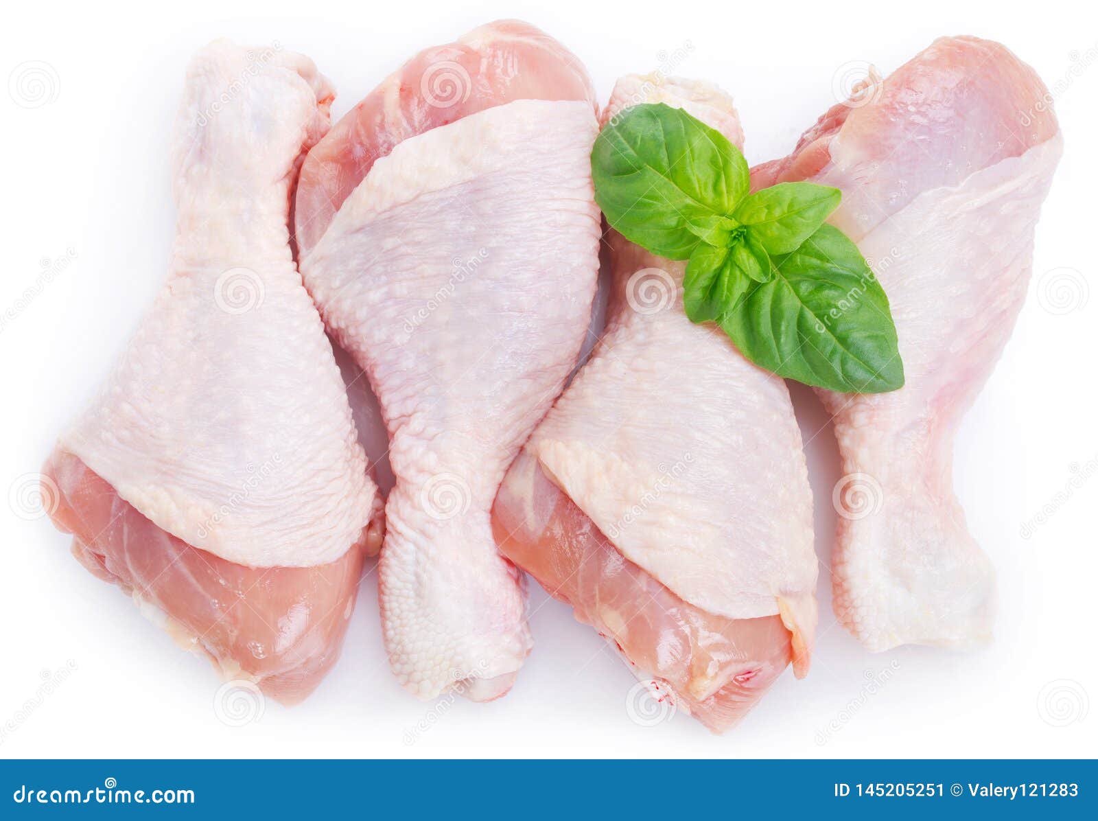 Raw Chicken Legs on White Background Stock Image - Image of closeup ...