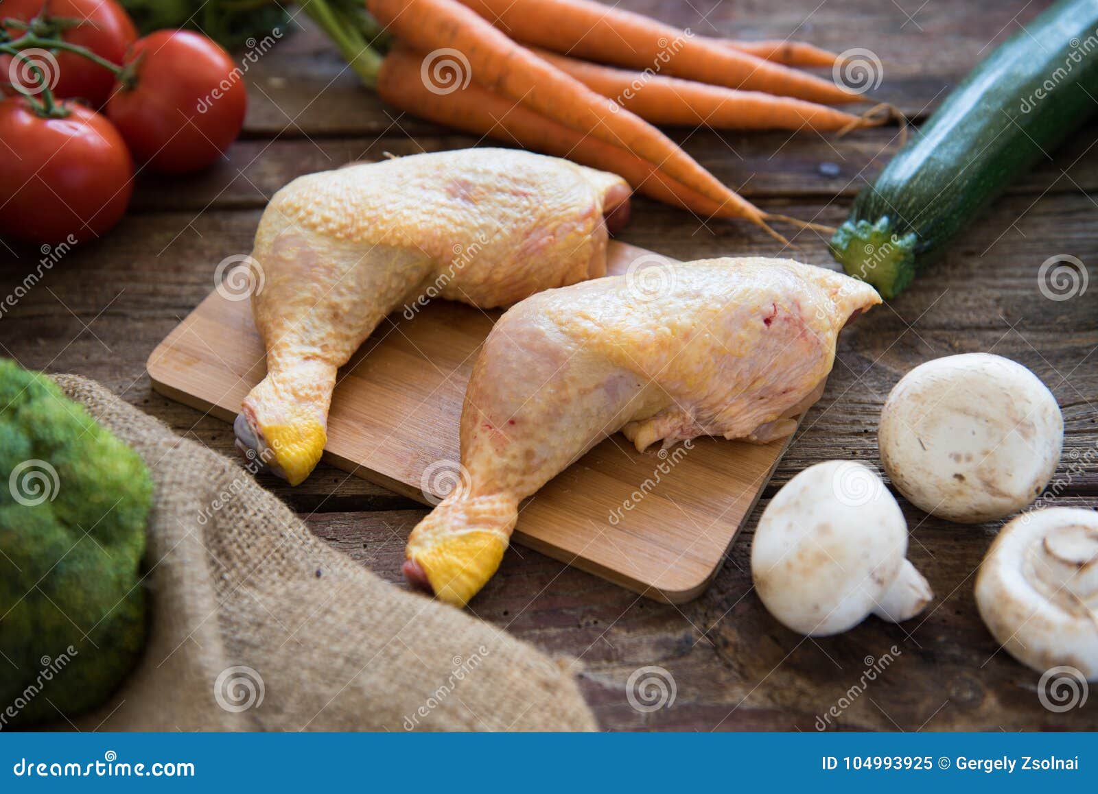 Raw Chicken Legs with Mixed Vegetable Stock Image - Image of cuisine ...