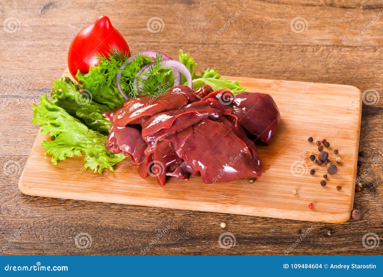 Raw chicken liver stock photo. Image of chicken, meat - 109484604