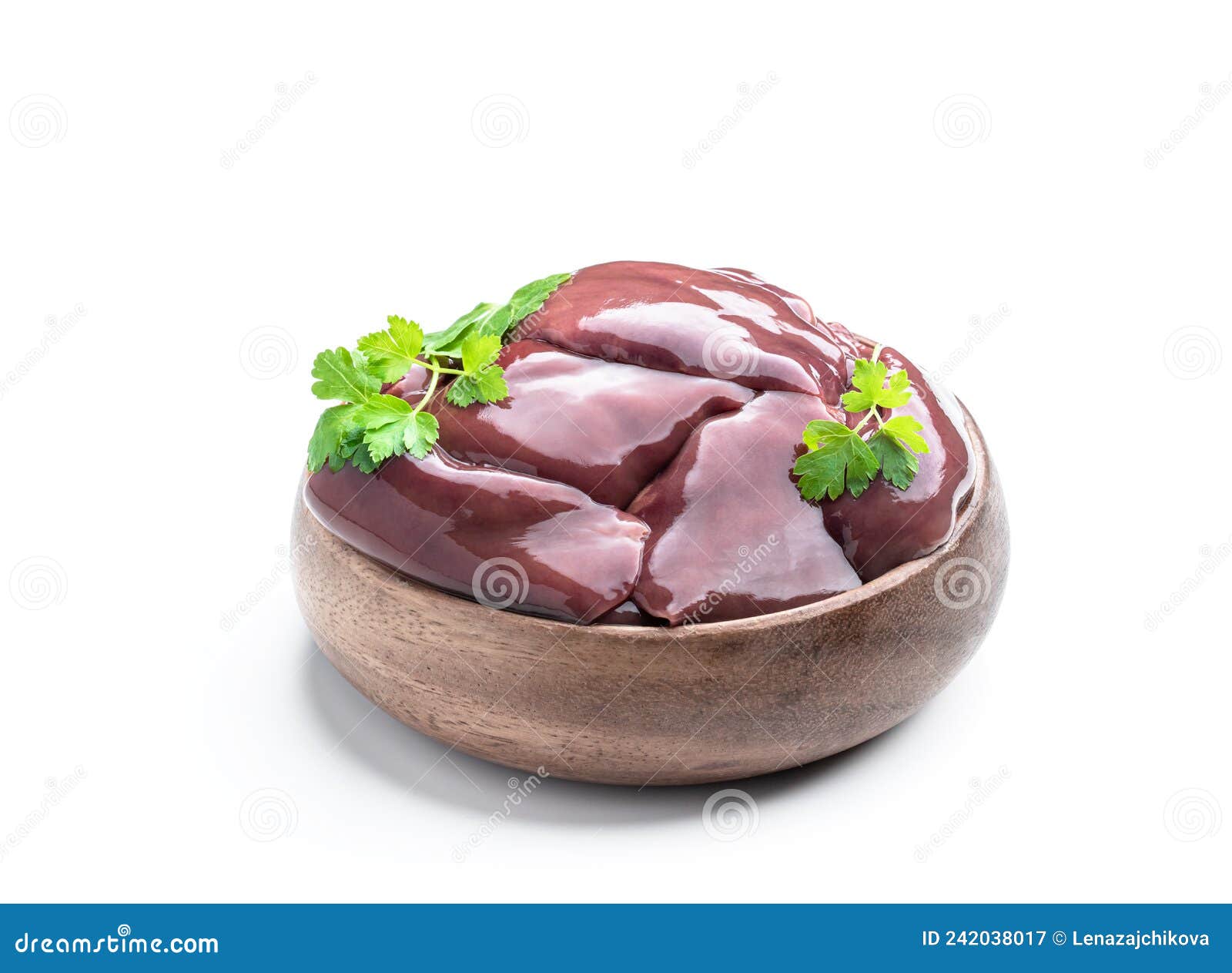 Raw Chicken Liver Isolated on White Stock Image - Image of offal ...