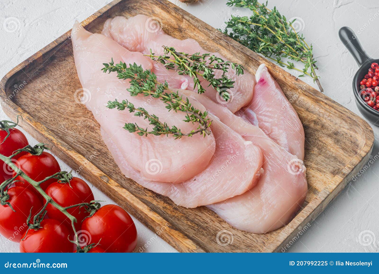 Raw Chicken Meat, on White Background Stock Image - Image of textured ...