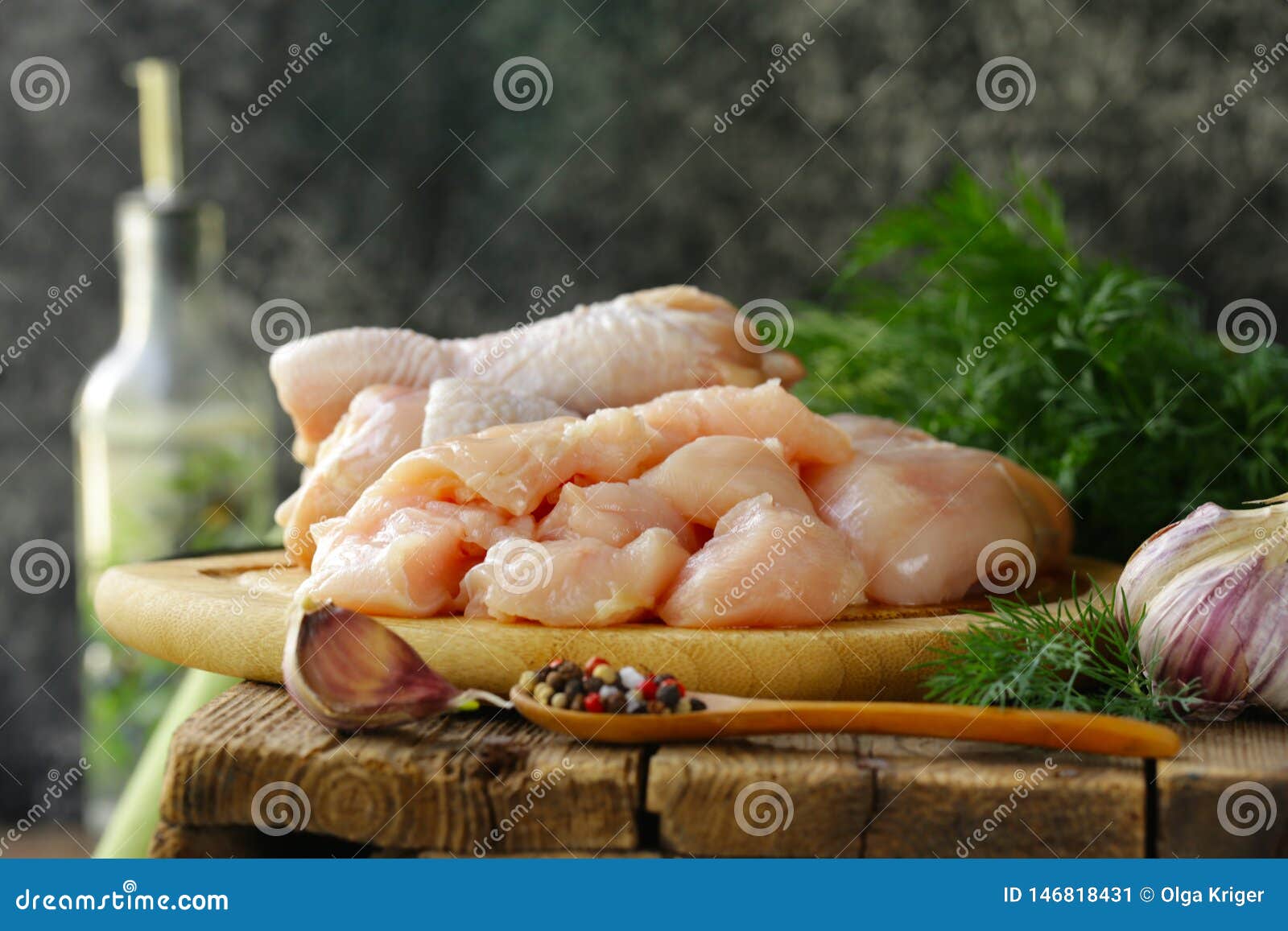 Raw Chicken Meat Isolated On A White Background. Healthy Eating Fresh ...
