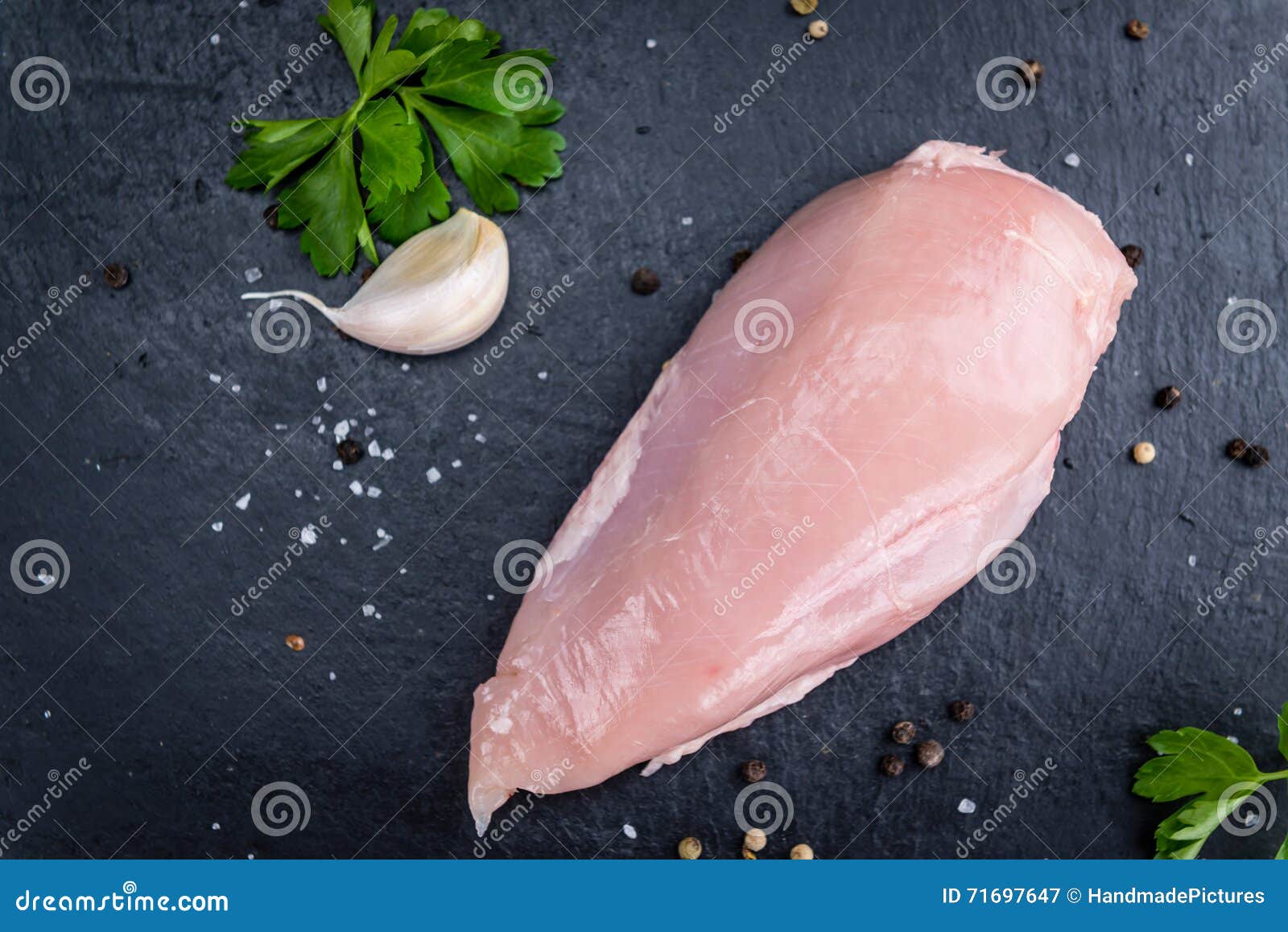 Raw Chicken Meat (on a Slate Slab) Stock Image - Image of food, breast ...