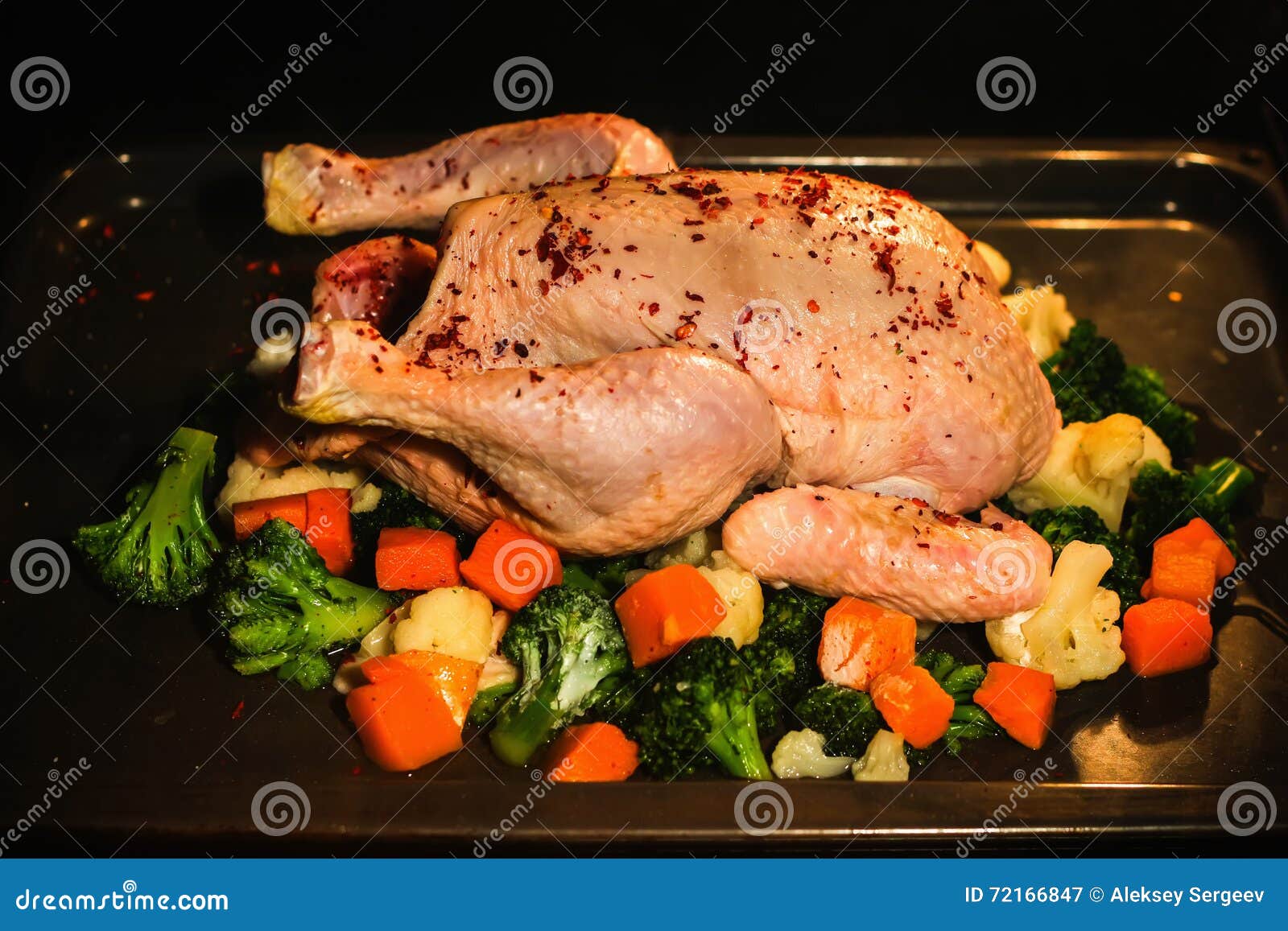 Raw Chicken in Oven Ready for Cooking Stock Image - Image of cook, meal ...