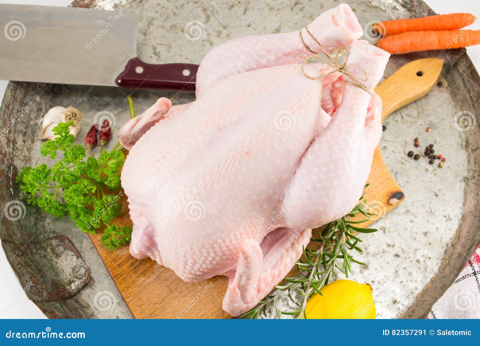 Raw Chicken on a Plate Ready for Baking Stock Image - Image of fresh ...