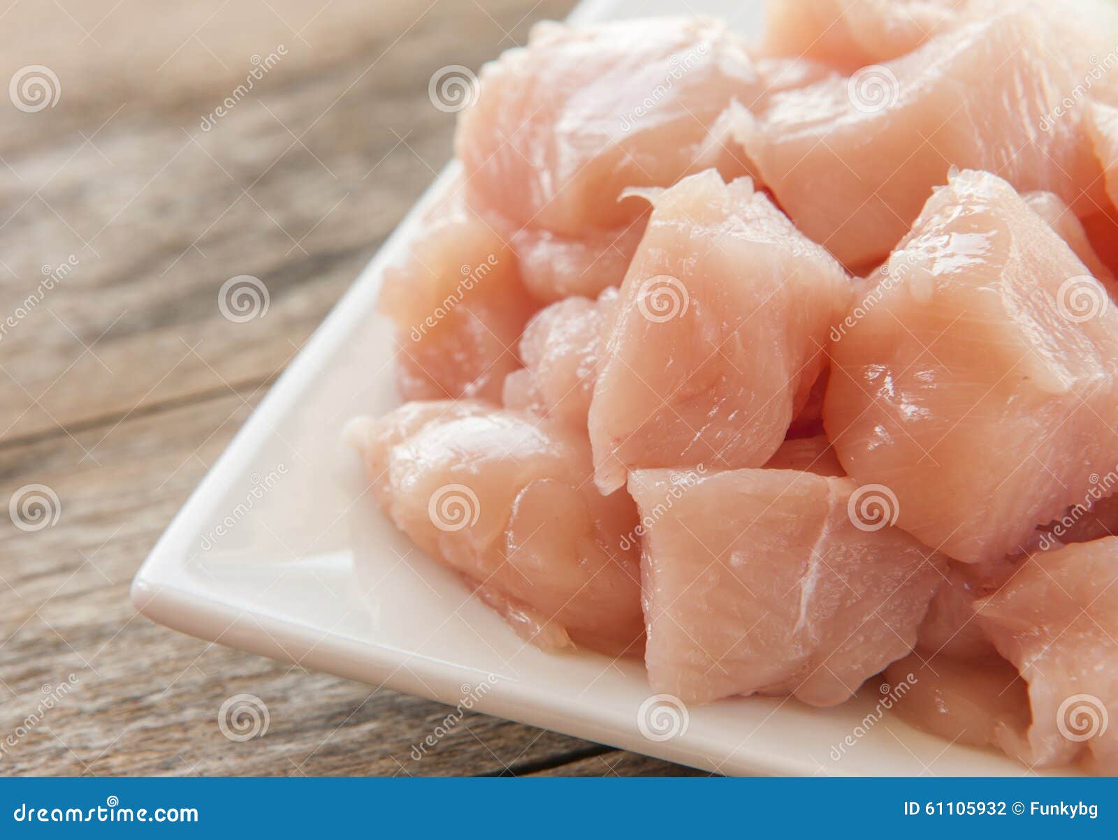 Raw Chicken Small Pieces Close Up Stock Photo - Image of health ...