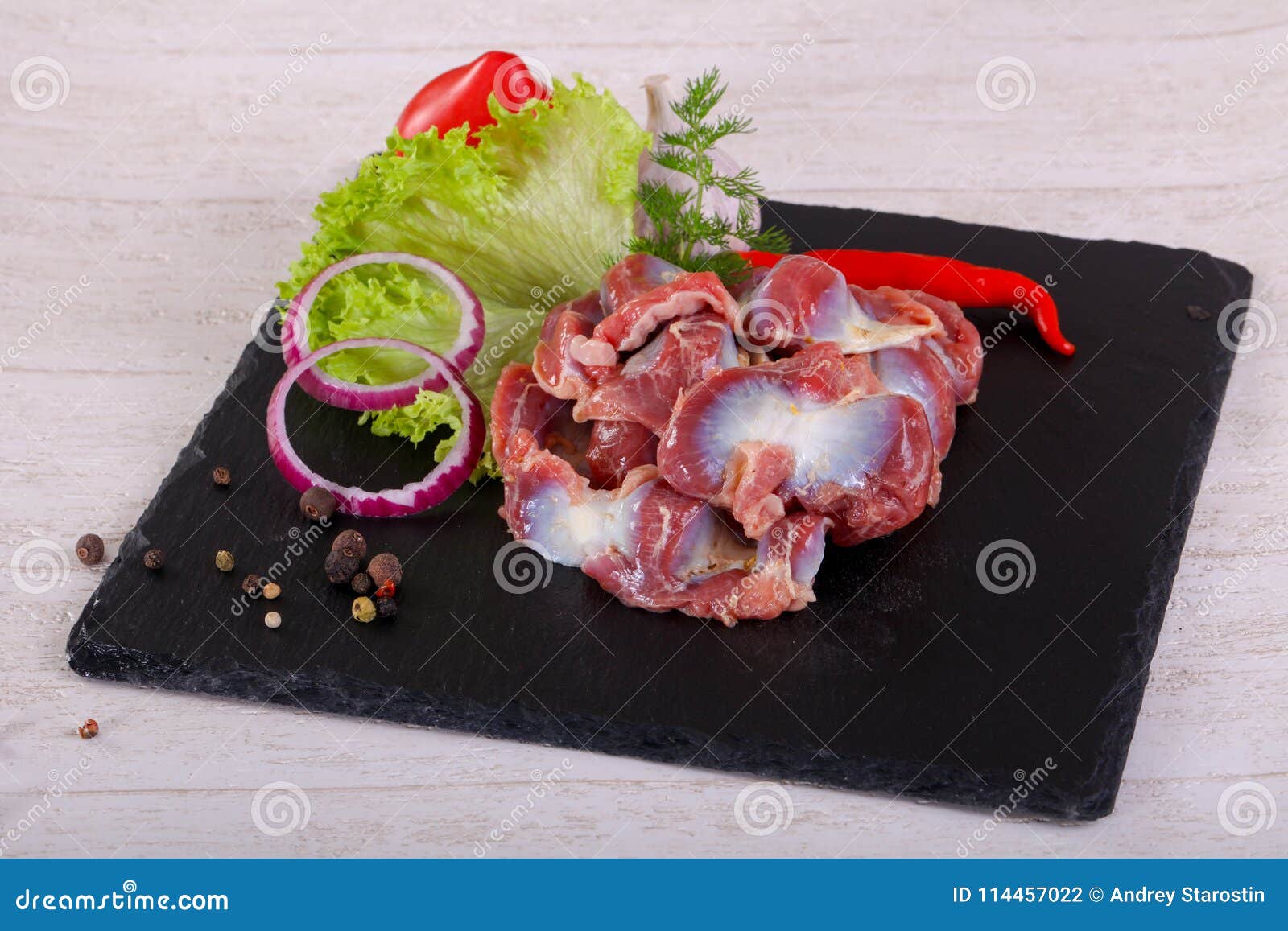 Raw chicken stomach stock photo. Image of delicious - 114457022