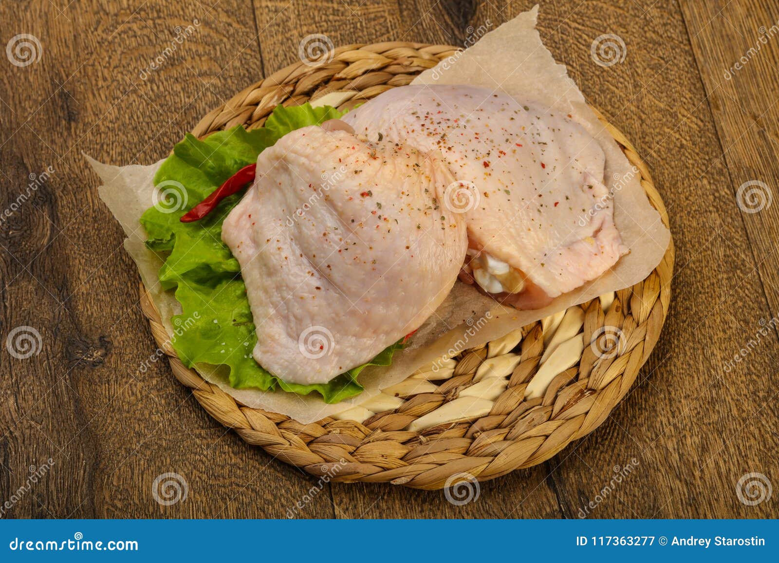 Raw chicken thigh stock image. Image of nutrition, ingredient - 117363277