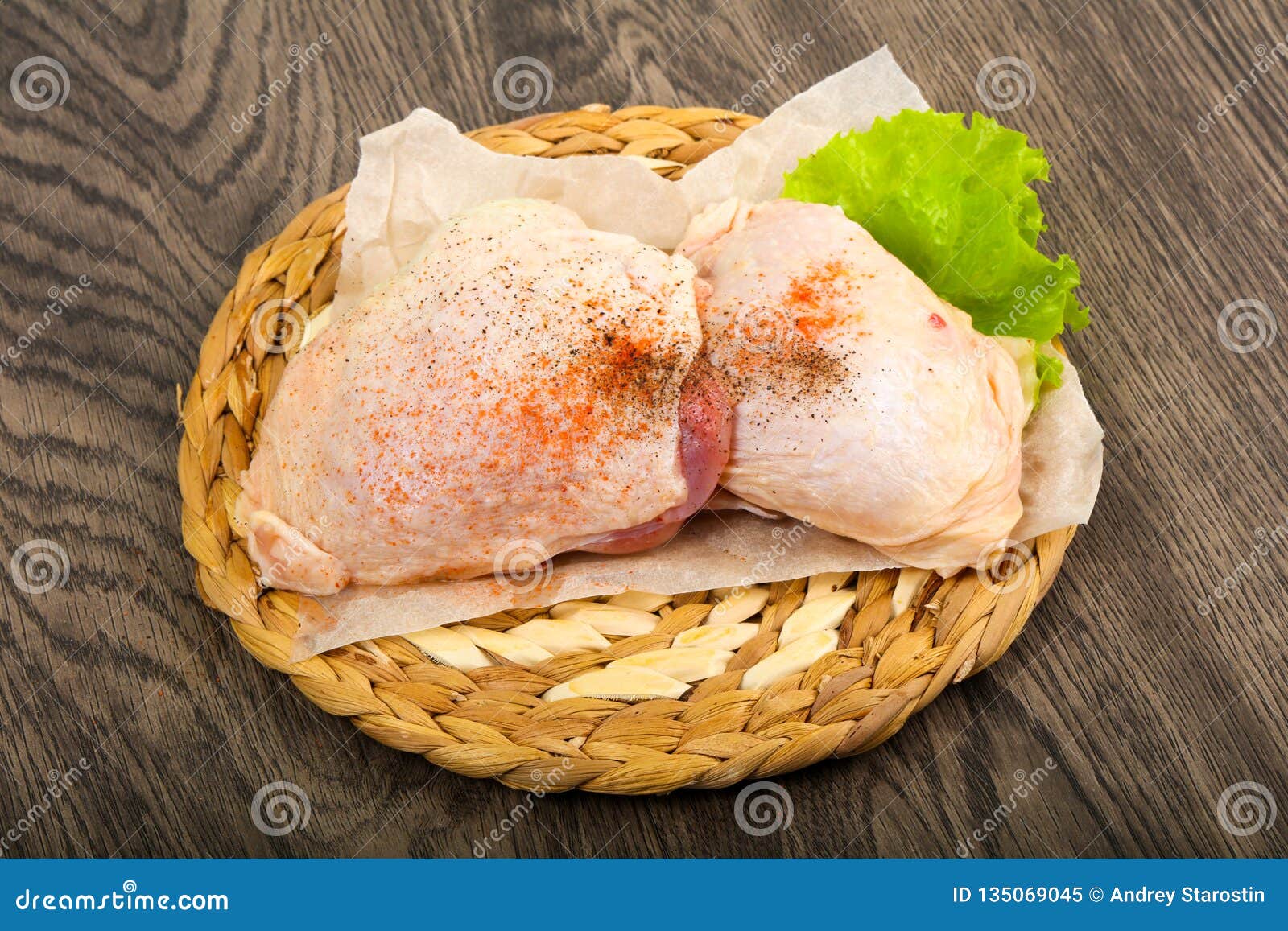 Raw chicken thigh stock image. Image of cuisine, horizontal - 135069045