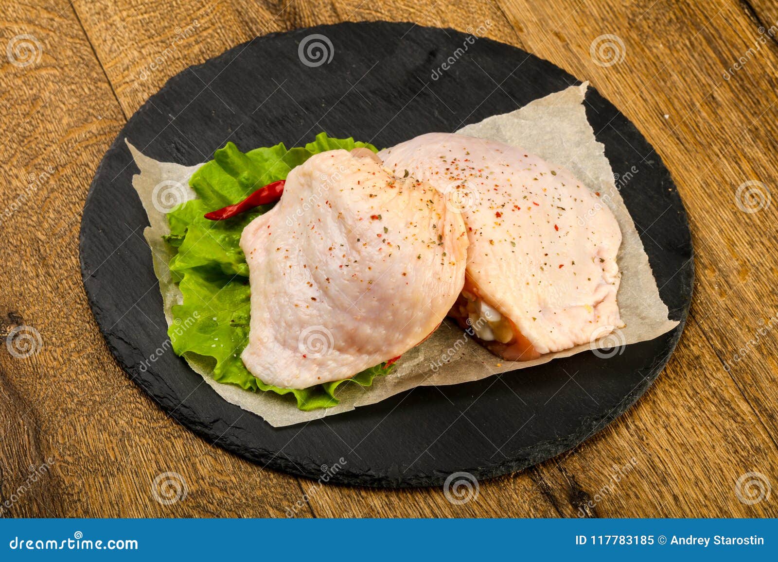 Raw chicken thigh stock image. Image of cuisine, healthy - 117783185