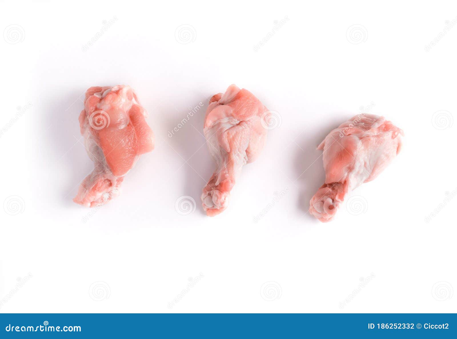 Raw Chicken Wing Isolated on White Stock Photo - Image of pork ...