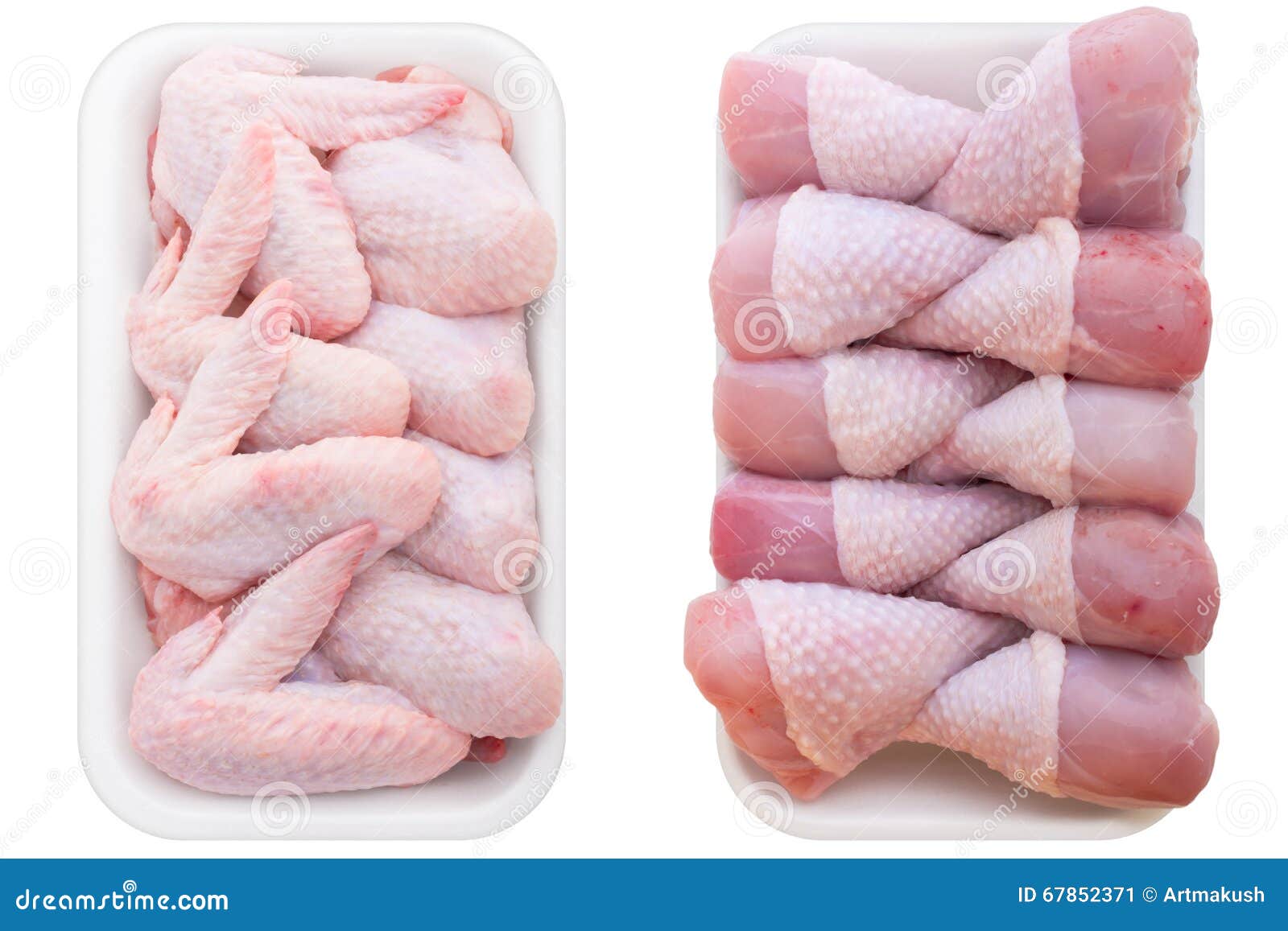 Raw Chicken Wing Plastic Plate. Legs Stock Image - Image of drumstick ...