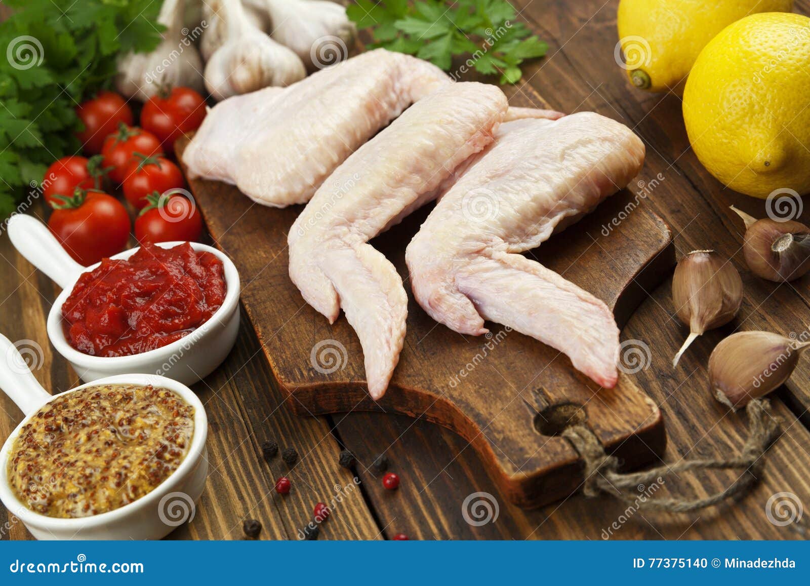 Raw chicken wings stock photo. Image of pepper, ingredient - 77375140