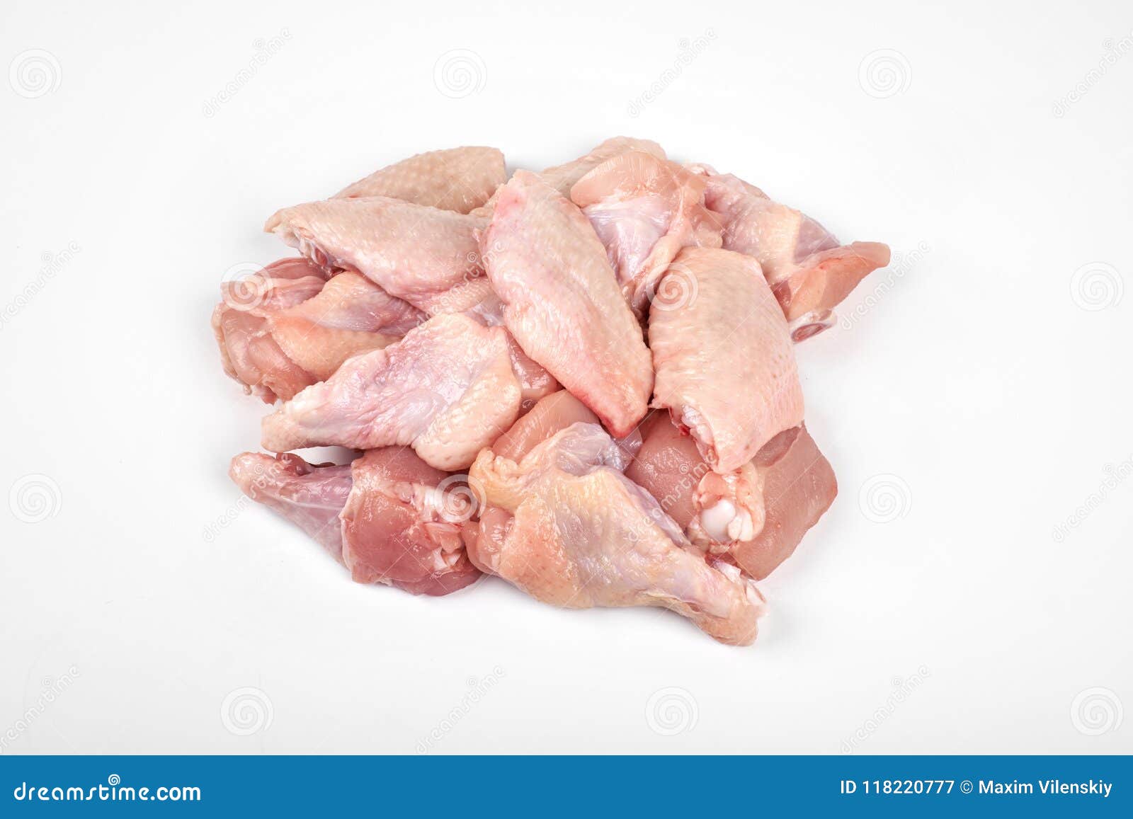Raw Chicken Wings on White Background Stock Image - Image of meal ...