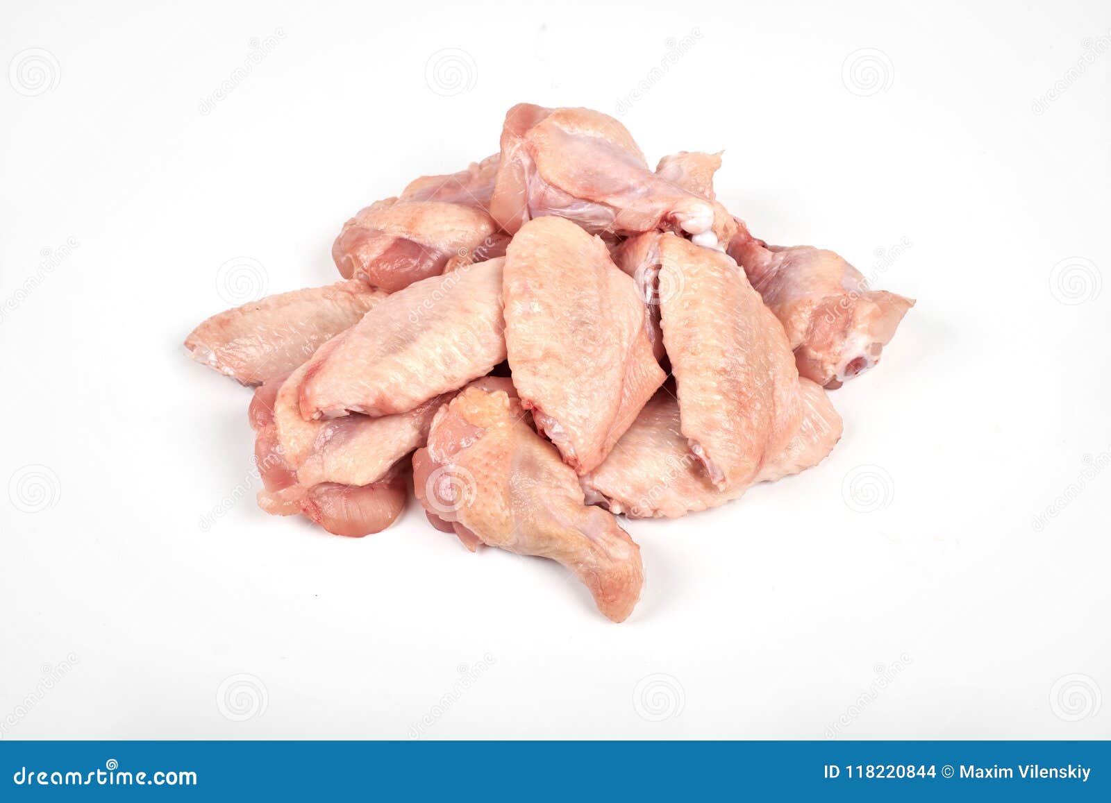 Raw Chicken Wings on White Background Stock Photo - Image of fresh ...