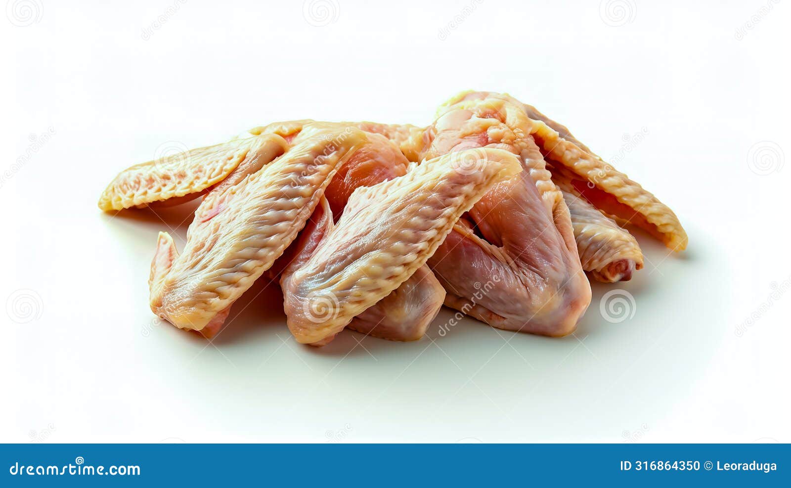 Raw Chicken Wings on White Background Stock Illustration - Illustration ...