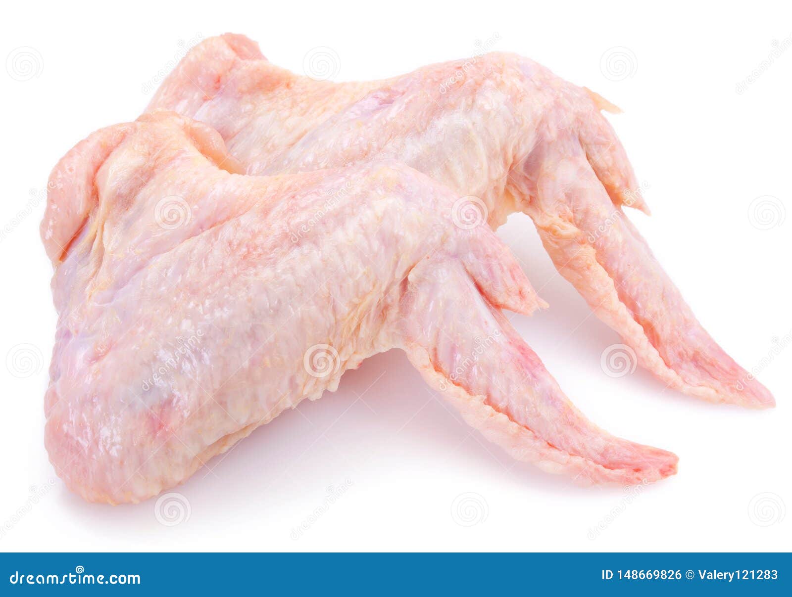Raw Chicken Wings on White Background Stock Photo - Image of leather ...