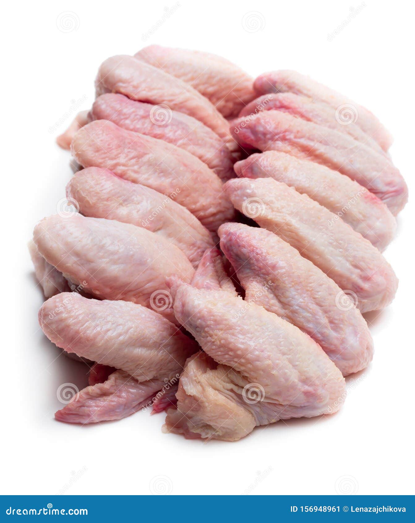 Raw chicken wings on white stock image. Image of ingredient - 156948961