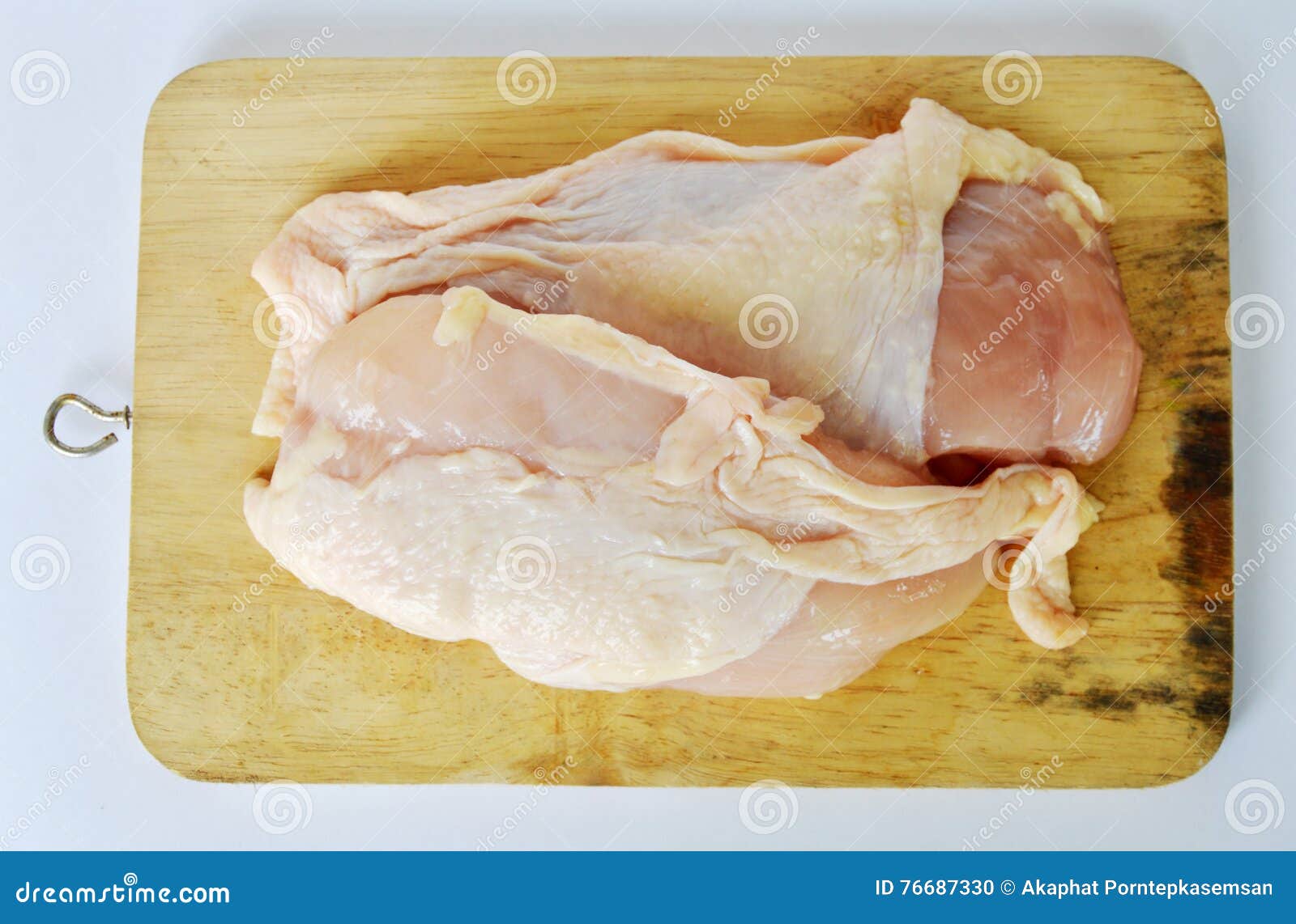 Raw Chicken on Wooden Chop Block Stock Photo - Image of cook, protein ...