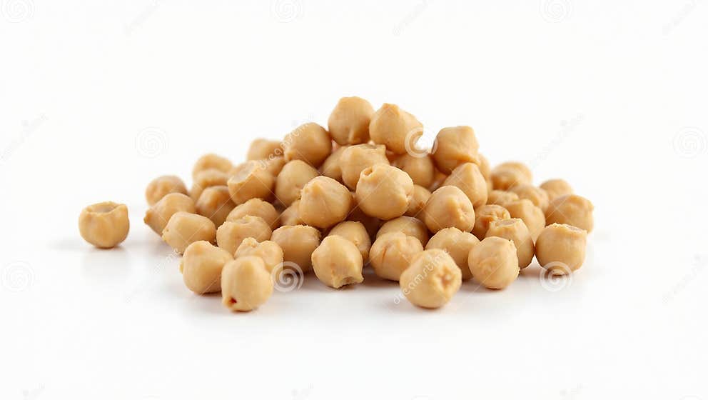 Raw Chickpeas in Soft Beige Tones on a White Backdrop Stock ...