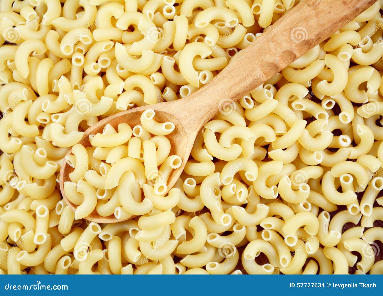 Raw Chifferi Pasta with Wooden Spoon Stock Photo - Image of fusilli ...