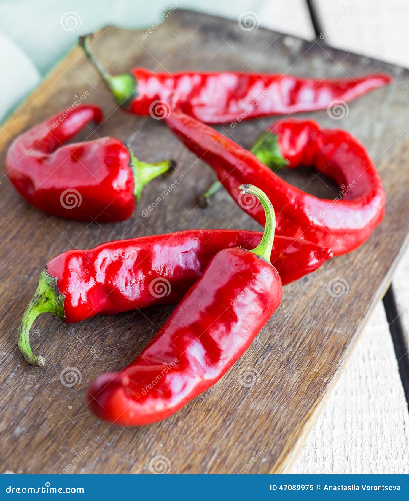 Raw Chili Pepper on a Cutting Board, Raw Food Stock Image - Image of ...