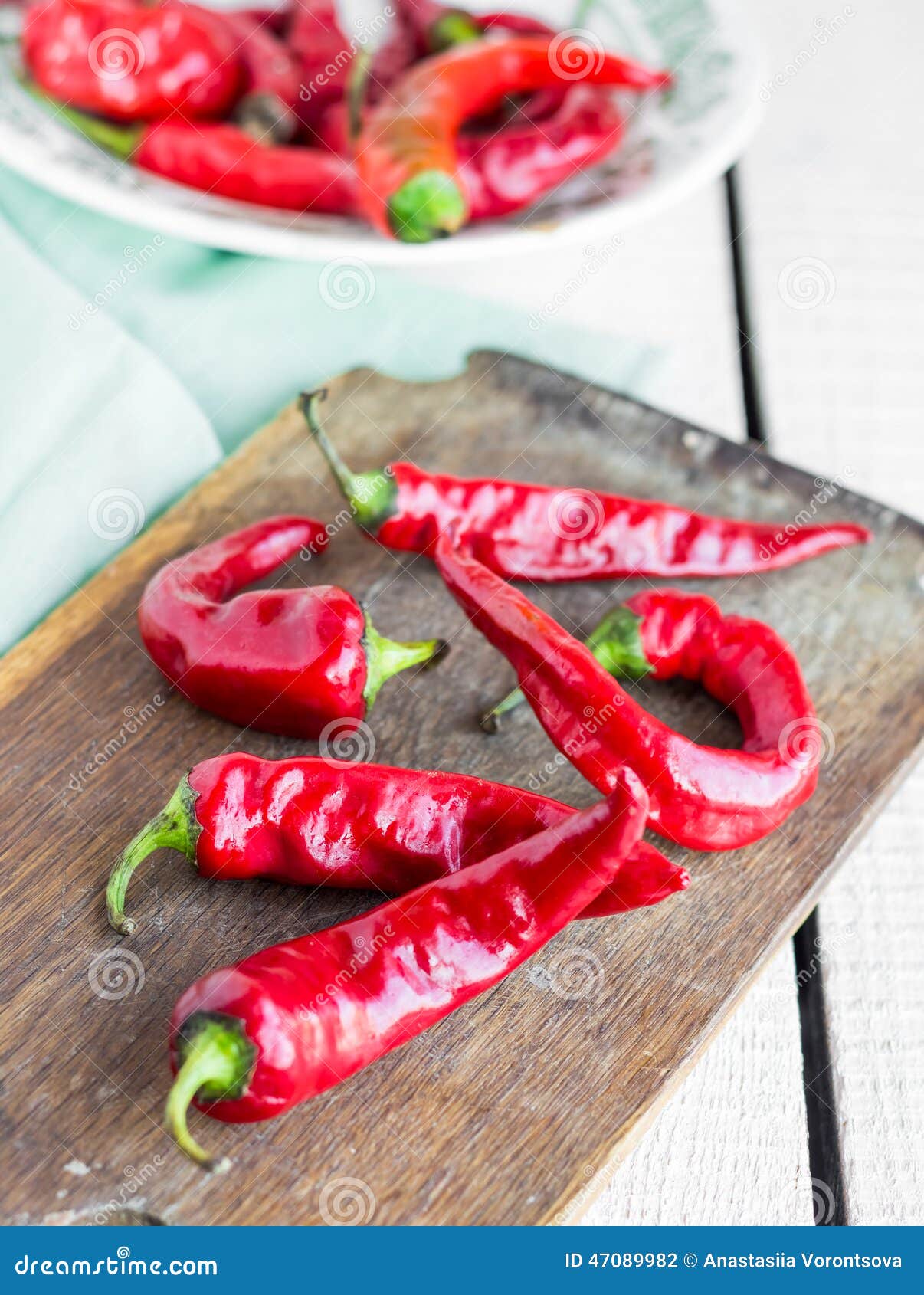 Raw Chili Pepper on a Cutting Board, Raw Food Stock Photo - Image of ...