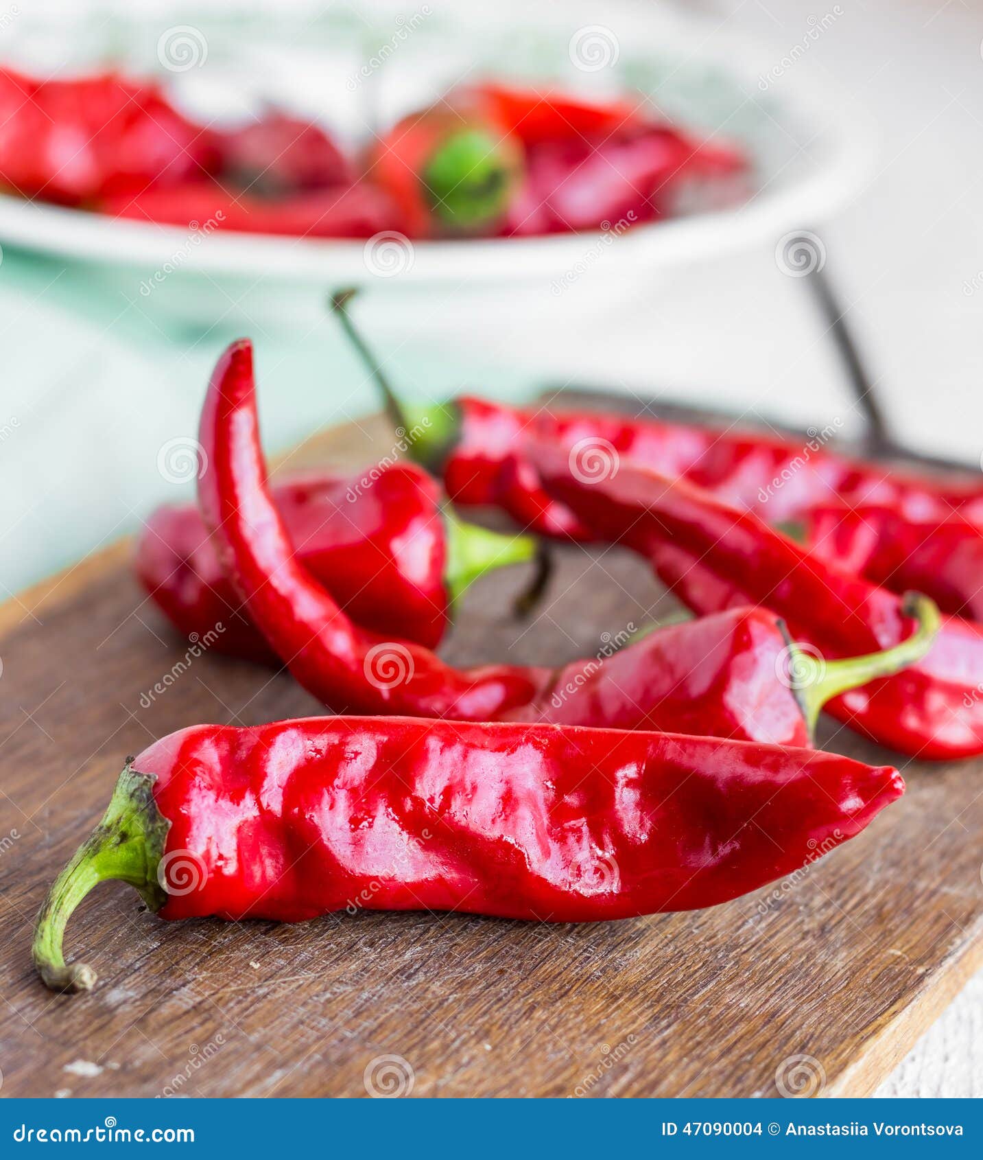 Raw Chili Pepper on a Cutting Board, Raw Food Stock Photo - Image of ...