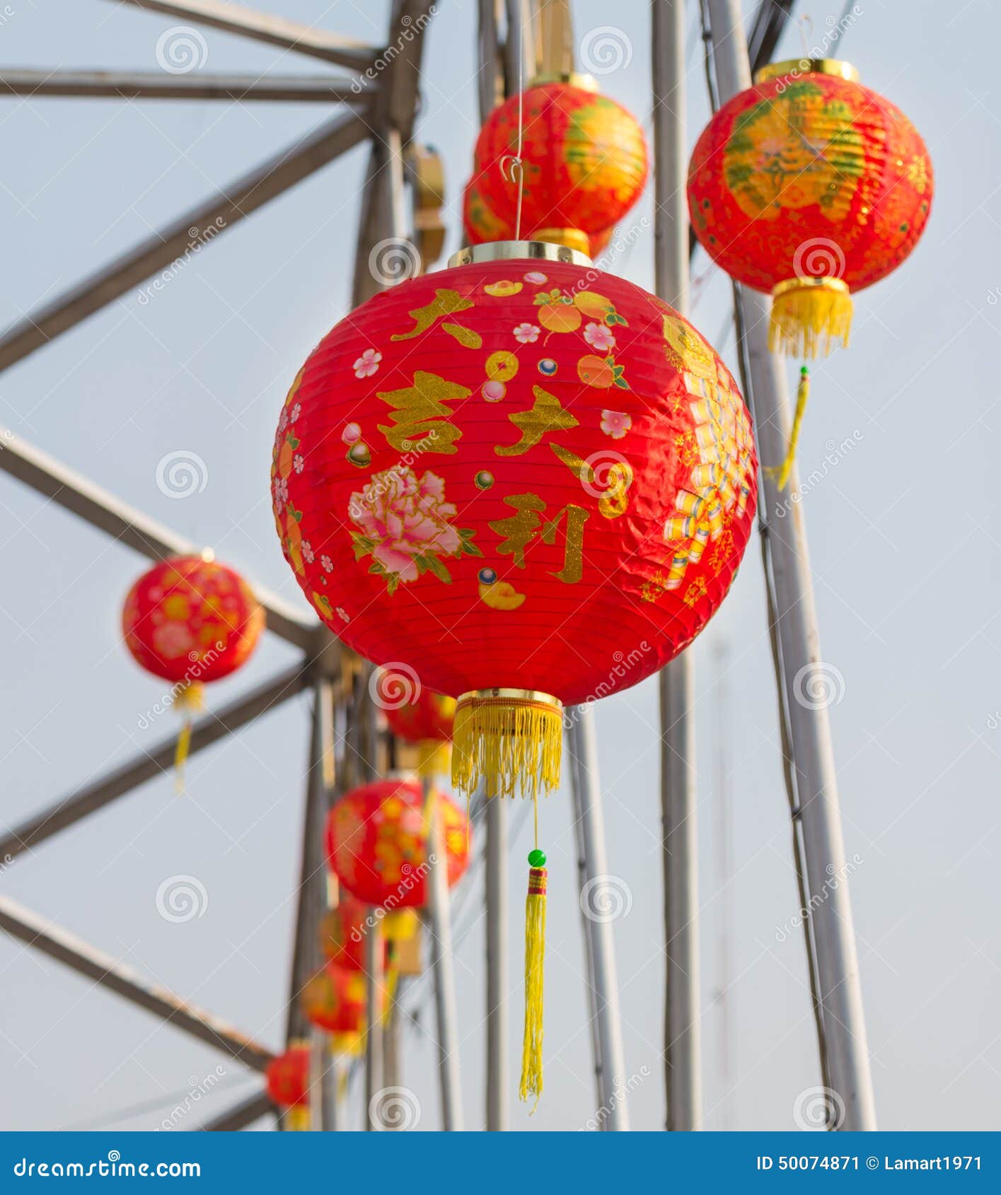 The Raw of Chinese Lanterns Stock Image - Image of lamp, east: 50074871