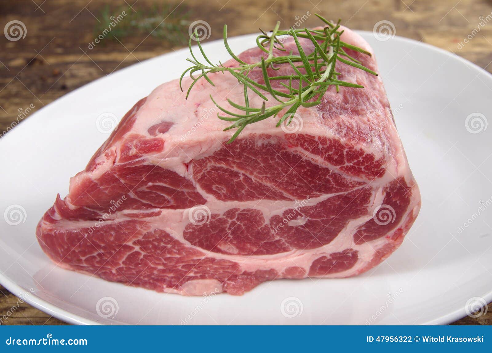Raw chuck steak stock photo. Image of porkineck, rosemary - 47956322
