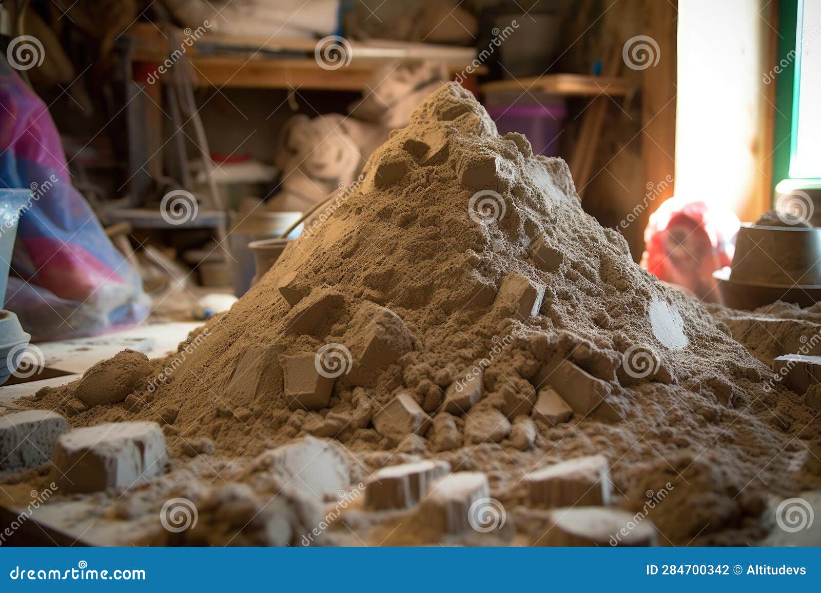 Raw Clay Material in a Pile Ready for Shaping Stock Illustration ...