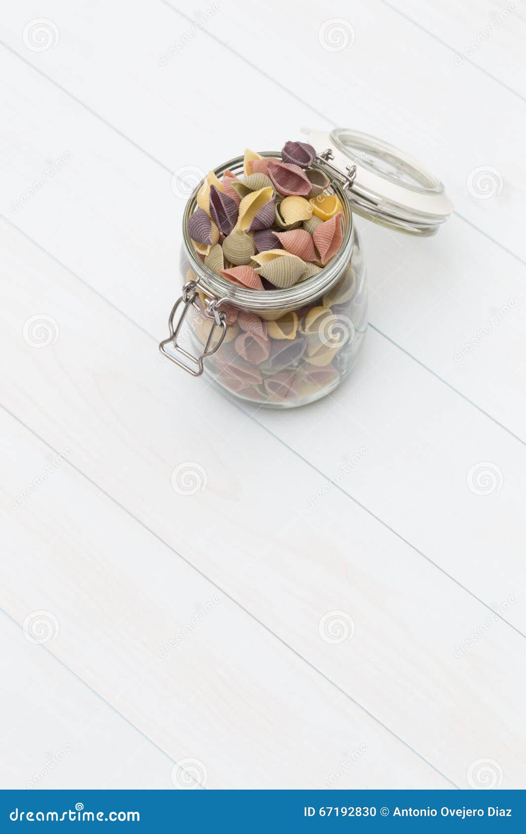 Raw Cocciolette Pasta on a Glass Jar Stock Photo - Image of natural ...
