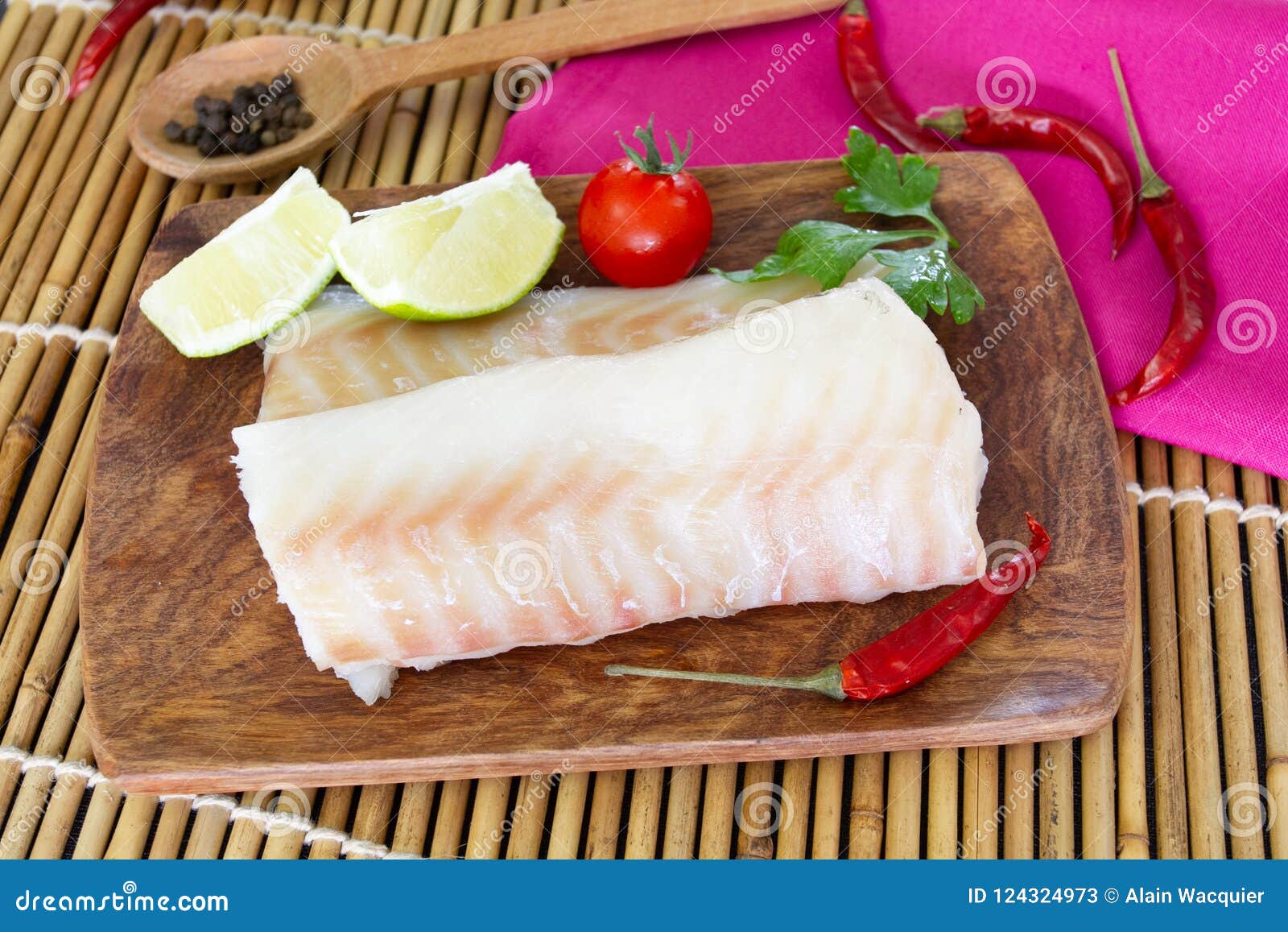 Raw cod back stock image. Image of hake, isolated, seafood - 124324973