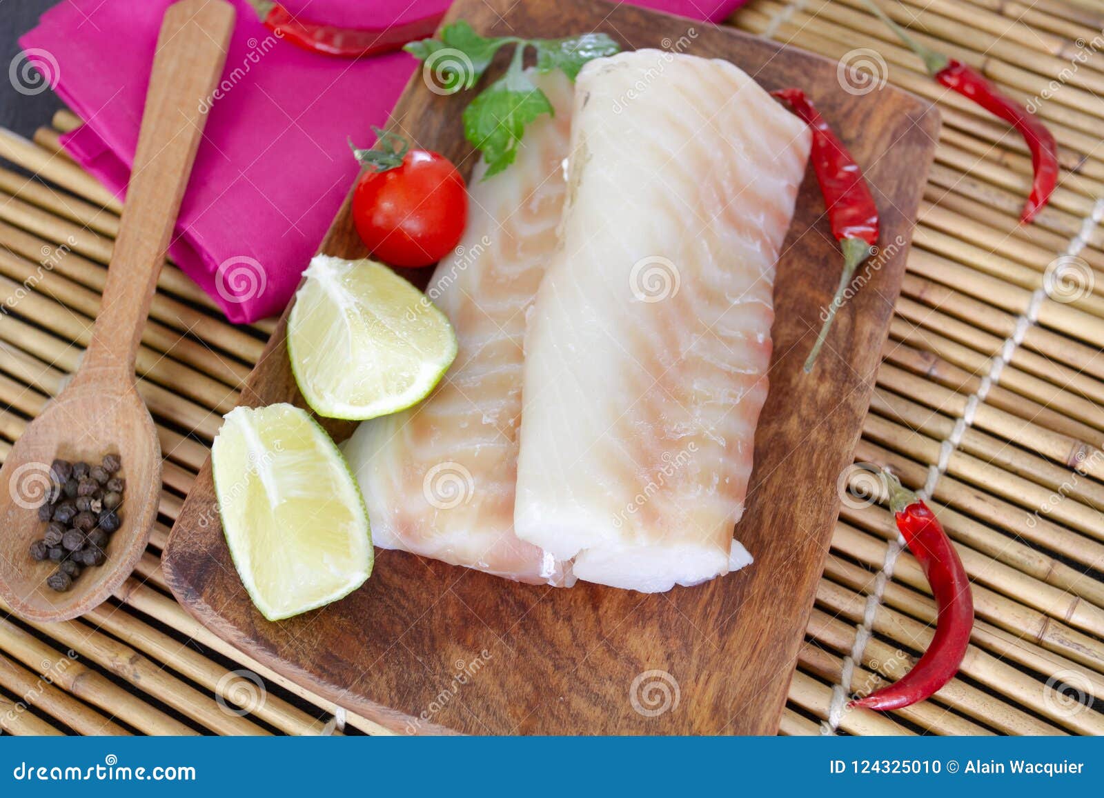 Raw cod back stock photo. Image of hake, white, seafood - 124325010