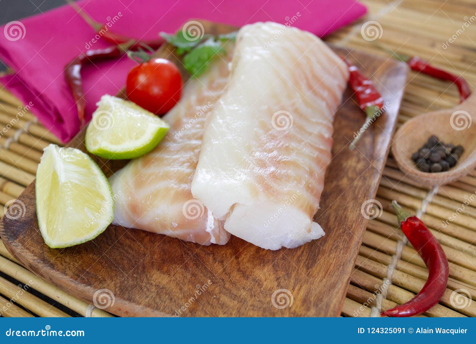 Raw cod back stock image. Image of ingredient, filet - 124325091