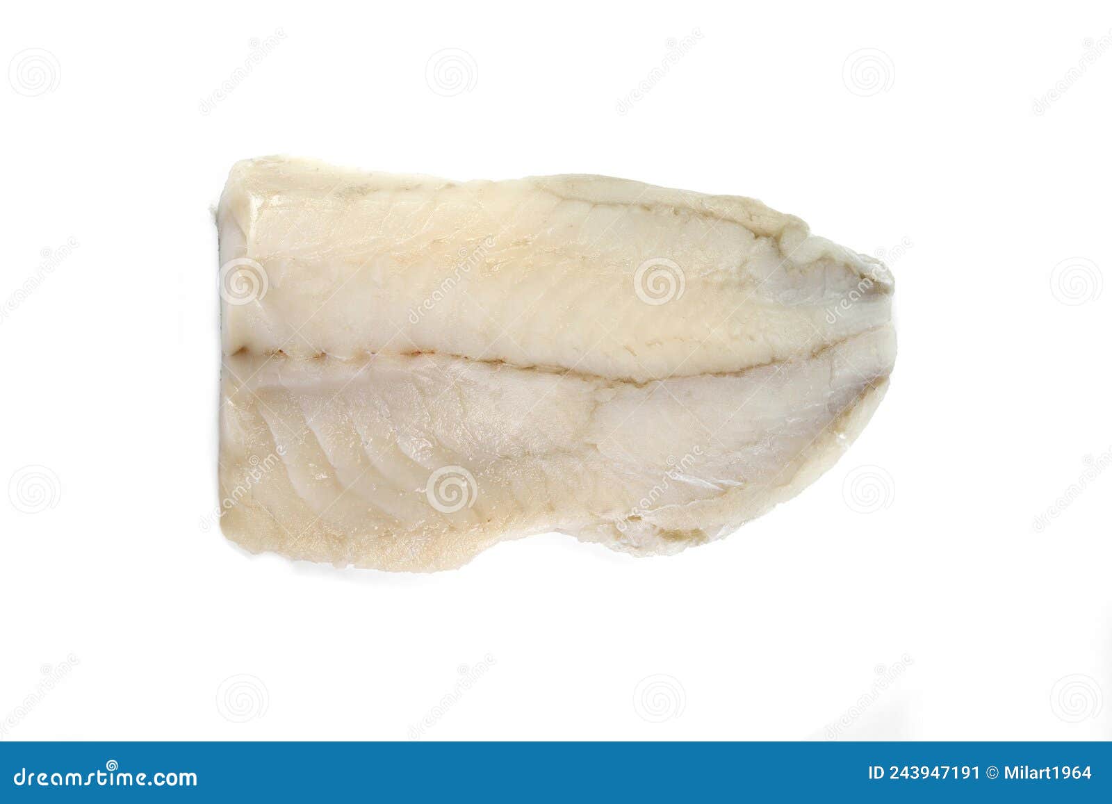 Raw Cod Fillet Isolated on White. Stock Image - Image of eating ...