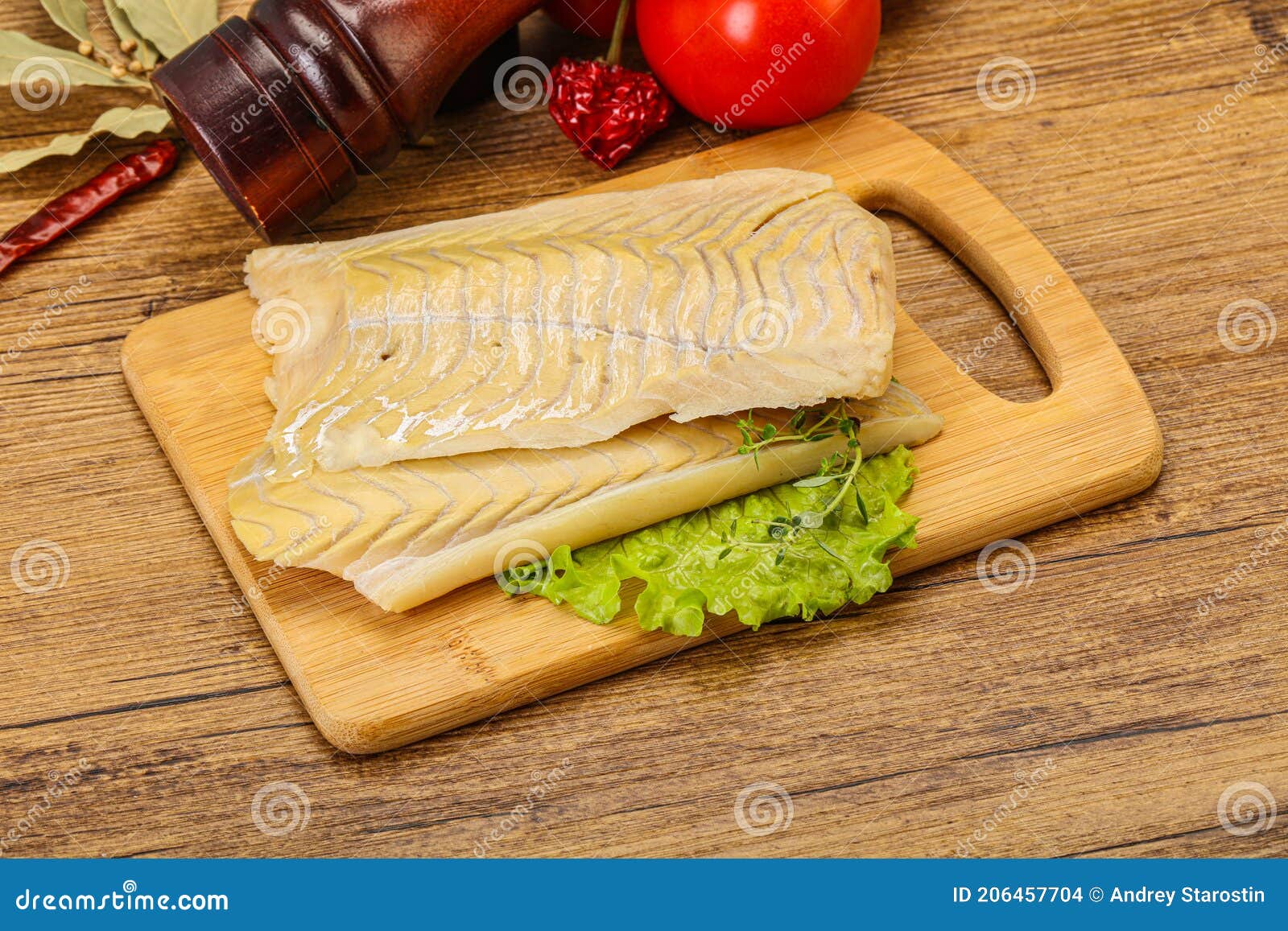 Raw cod fish for cooking stock photo. Image of white - 206457704
