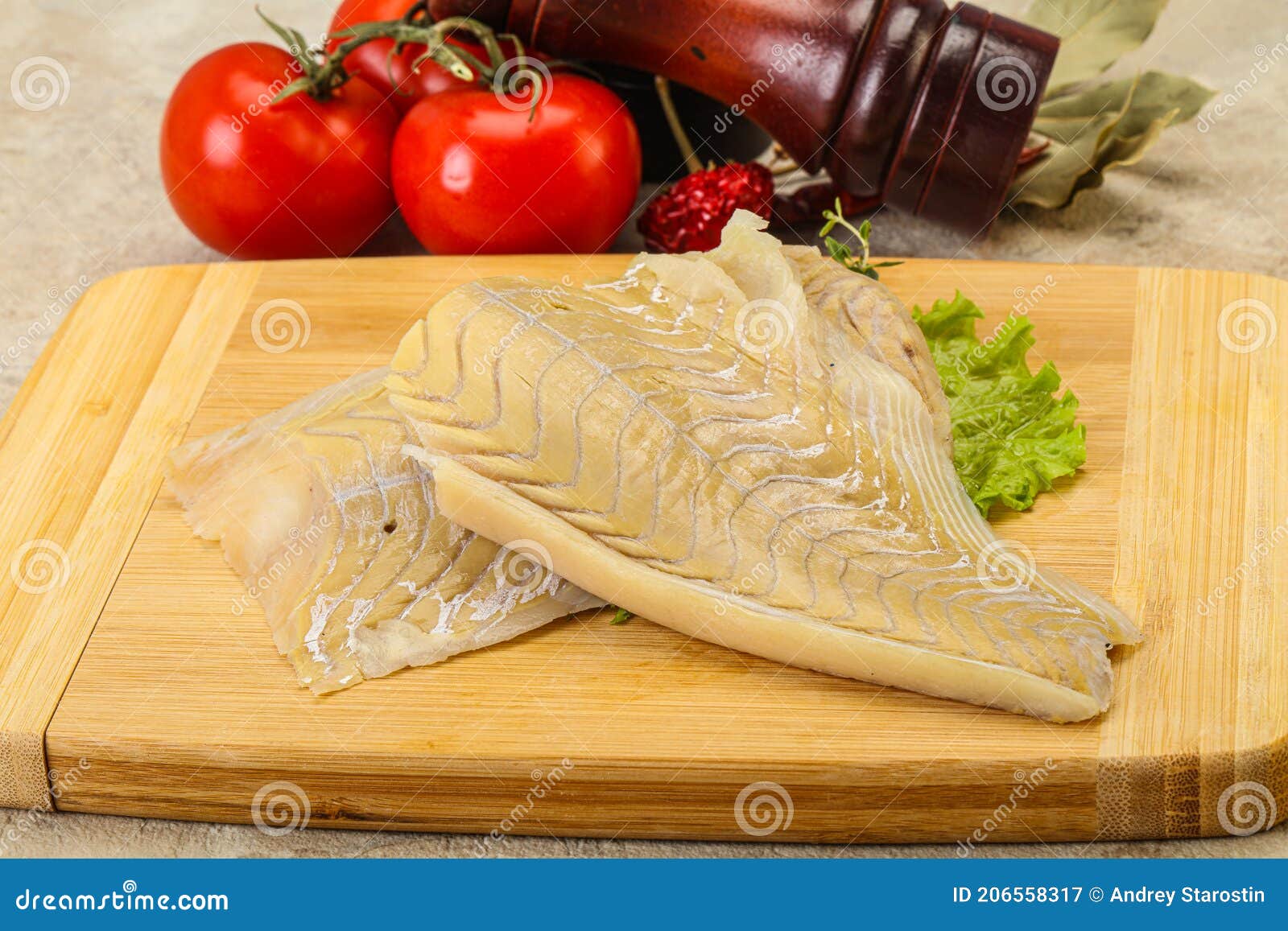 Raw cod fish for cooking stock image. Image of isolated - 206558317
