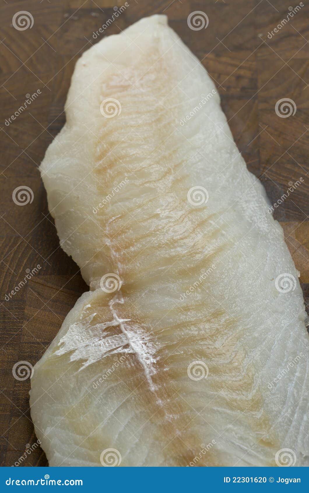 Raw Cod on a Wooden Butcher Stock Photo - Image of dinner, food: 22301620