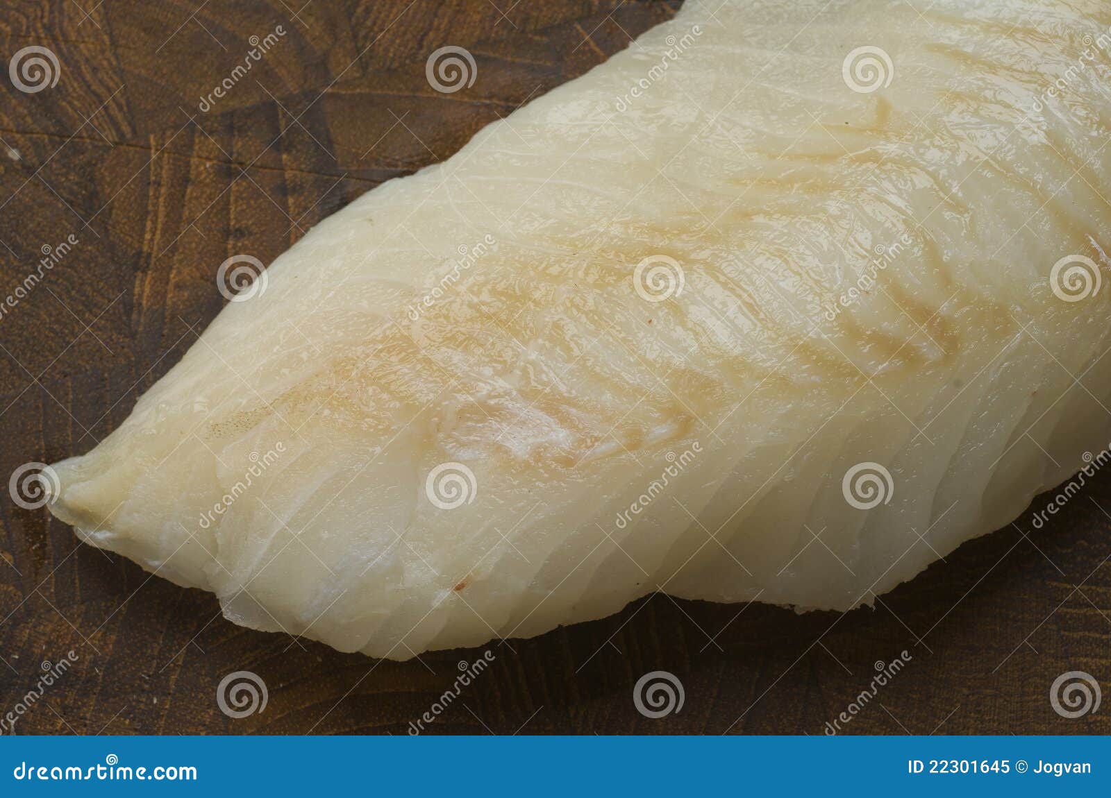 Raw Cod on a Wooden Butcher Stock Image - Image of slice, fresh: 22301645