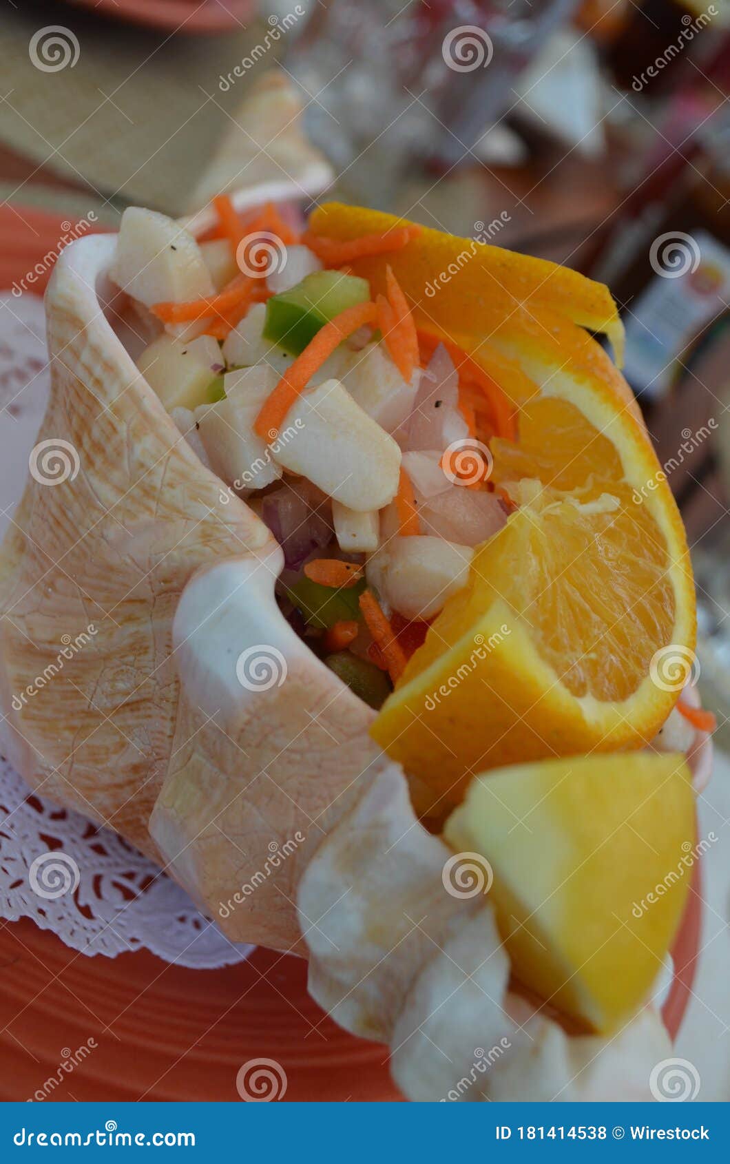 Raw conch stock photo. Image of decor, texture, dinner - 181414538