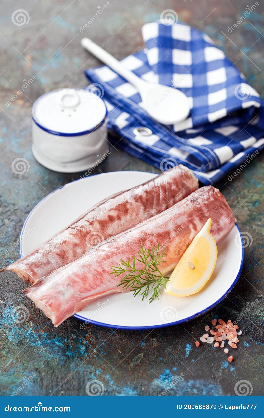 Raw Congrio or King Klip Fish on a Plate Stock Image - Image of ...