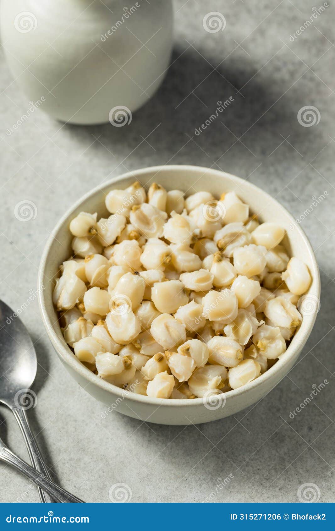 Raw Cooked White Mexican Hominy Corn Stock Photo - Image of autumn ...