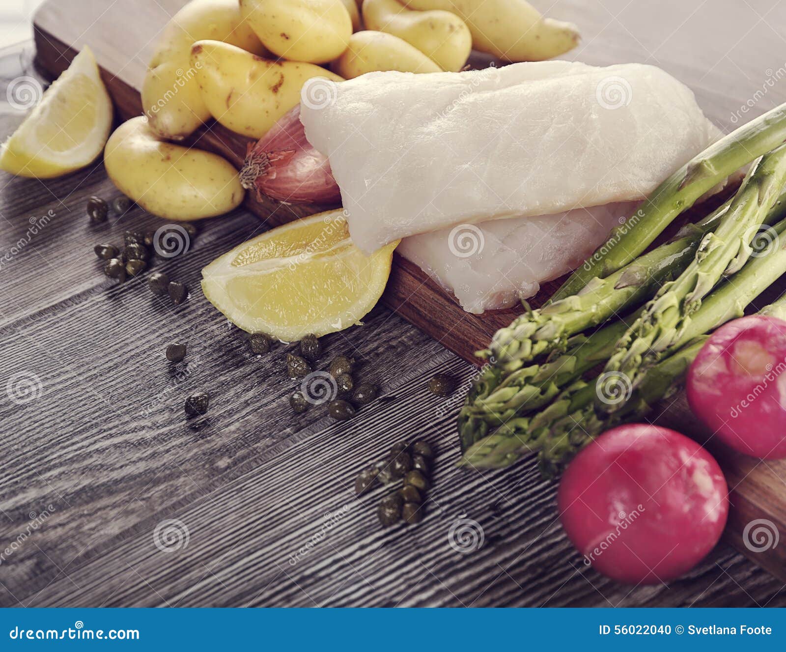 Raw Cooking Ingredients stock photo. Image of onion, capers - 56022040