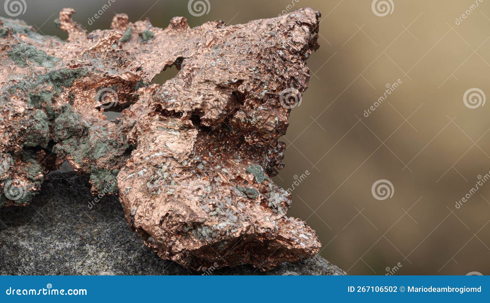 Raw Copper Ore Resting on a Rock Stock Photo - Image of metal, isolated ...