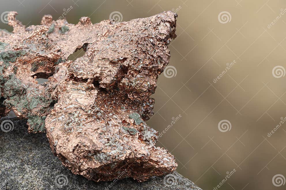 Raw Copper Ore Sample. Rocky Natural Background Stock Image - Image of ...
