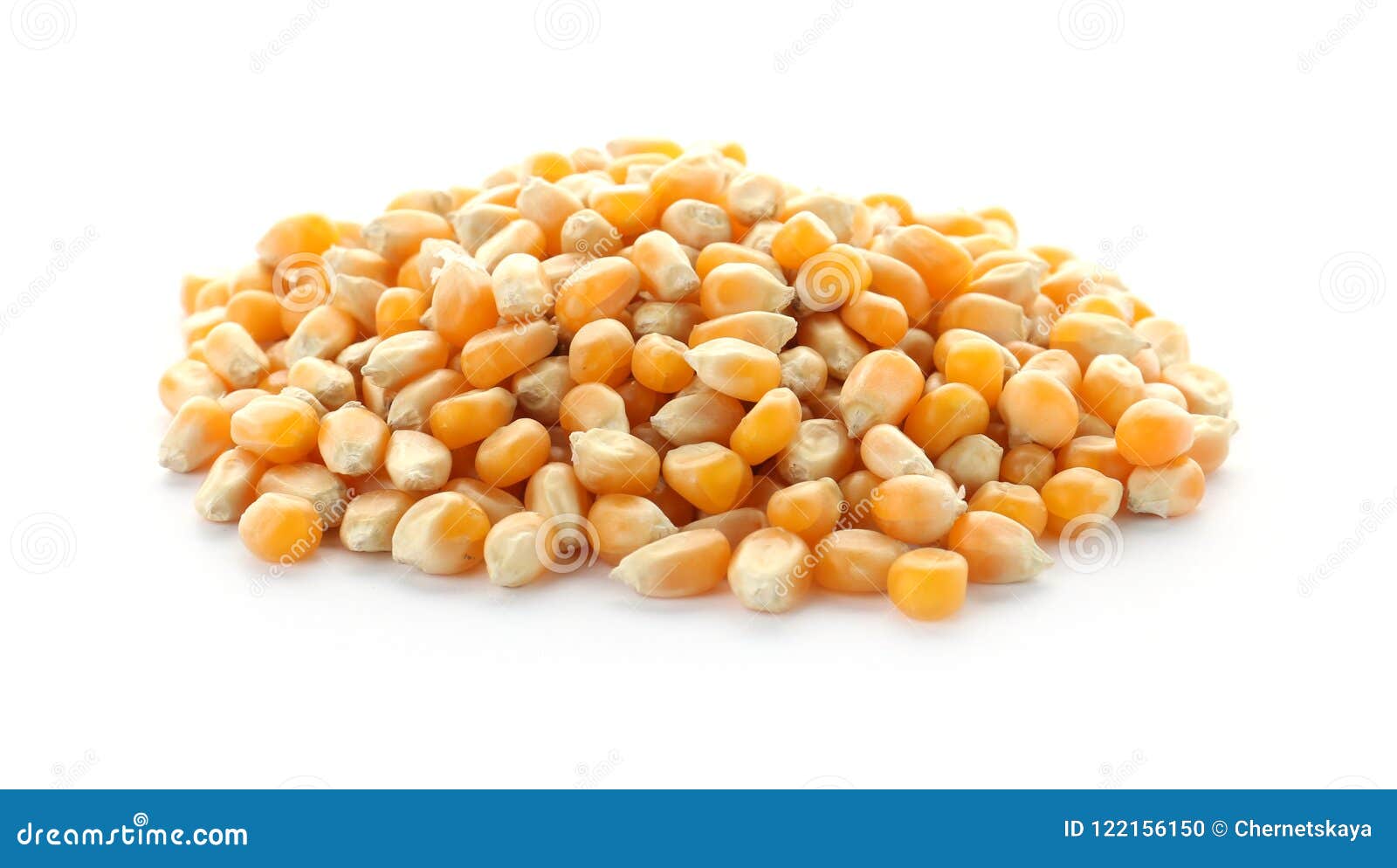 Raw Corn Kernels on White Background Stock Photo - Image of heap, tasty ...